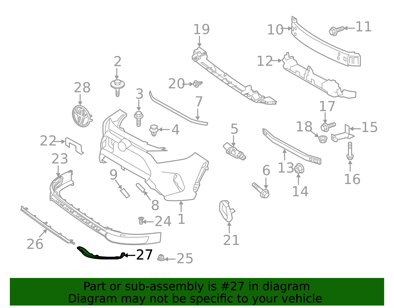 52712-42070 - Lower Molding 2021-2025 Toyota | Toyota San Diego Parts