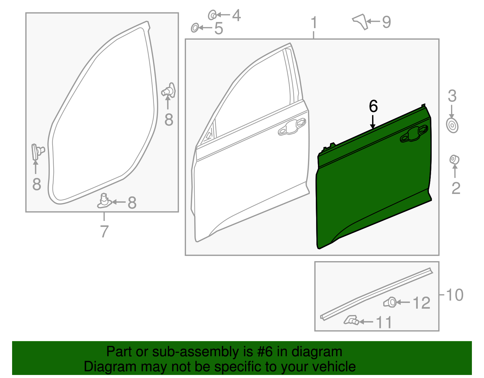 OEM 2018-2022 Honda Accord Outer Panel 67111-TVA-315ZZ | Honda ...