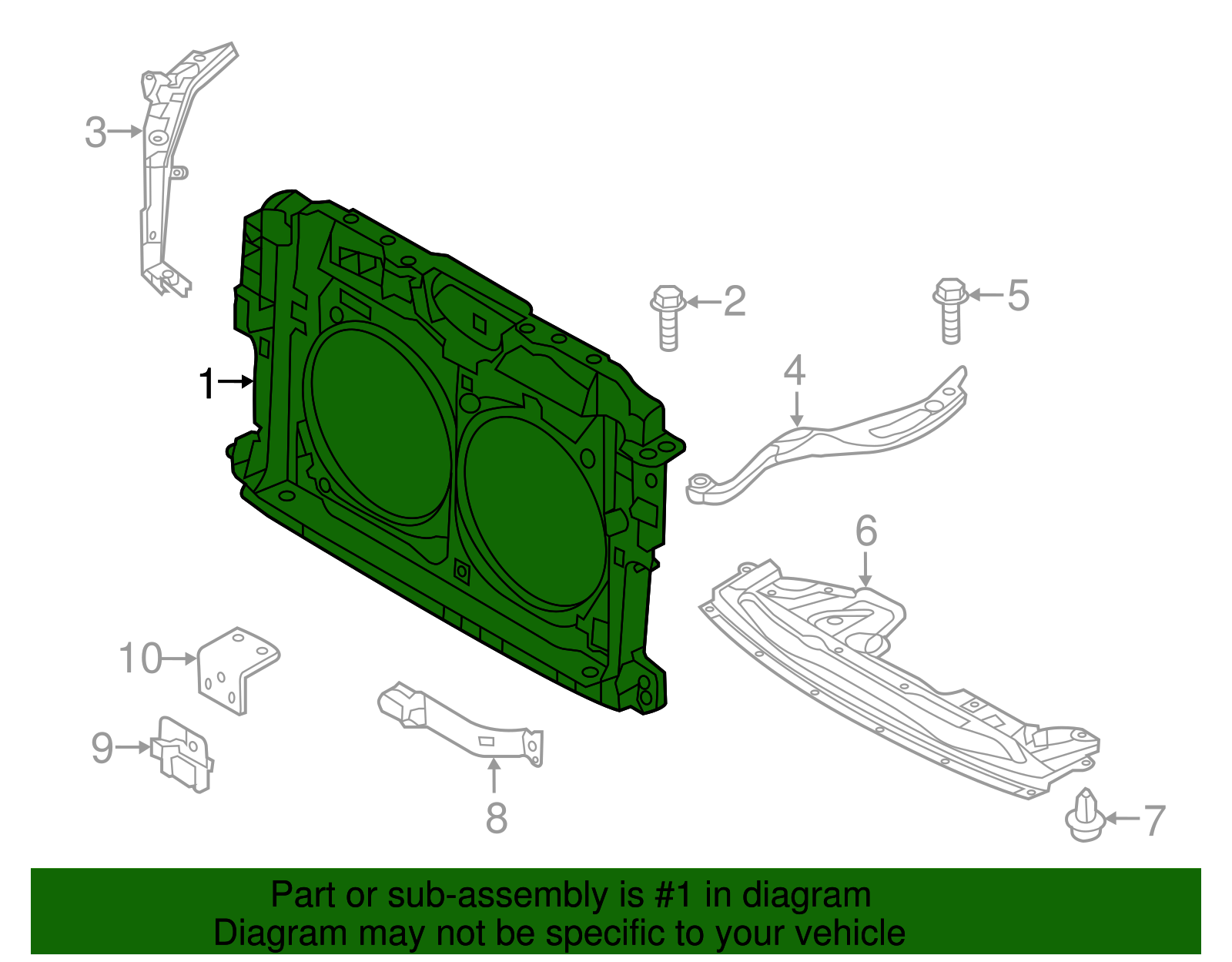 2011-2017 Nissan Quest Radiator Support 62500-1JA0A | Nissan Parts Central