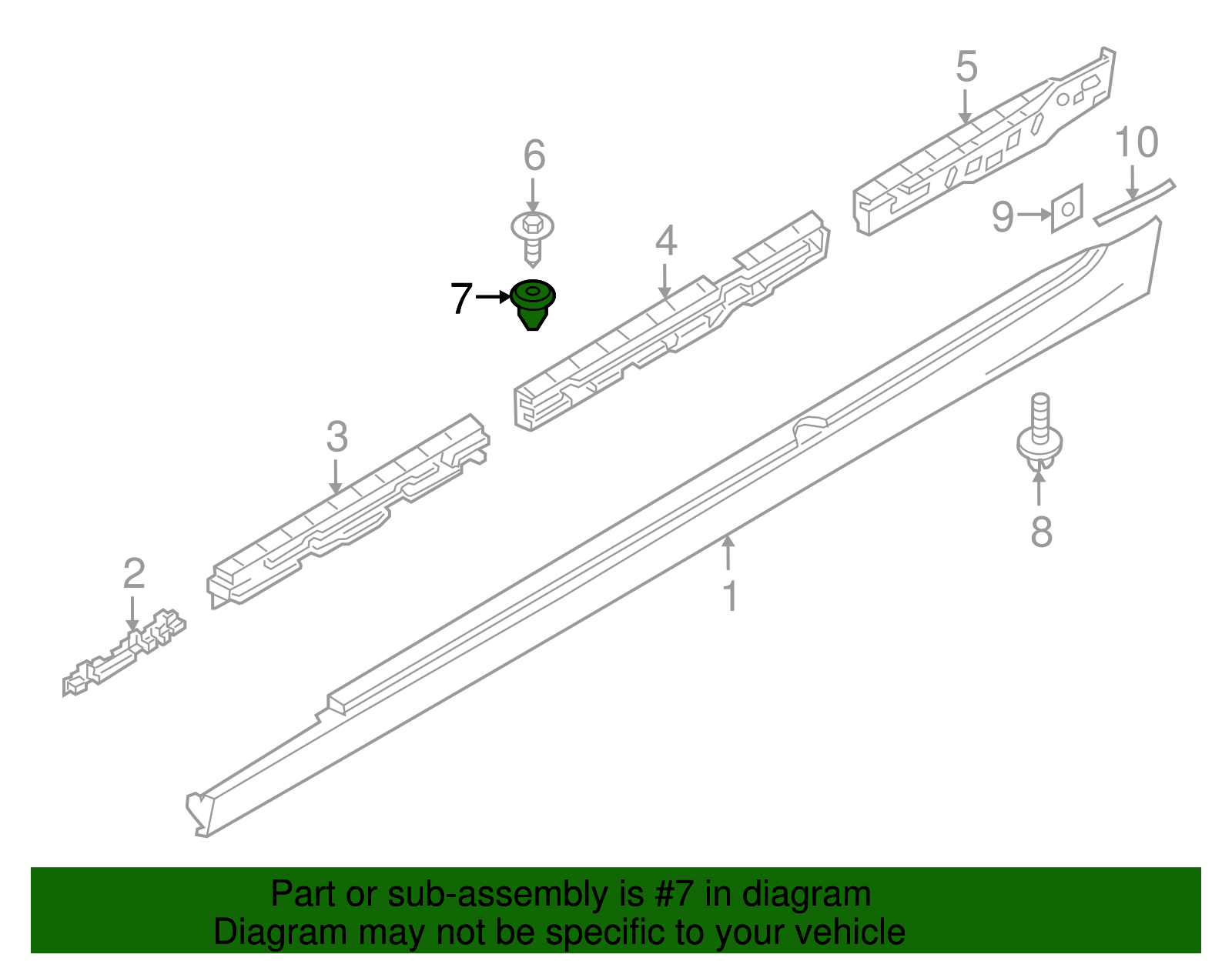 51127020321 - 2003-2025 BMW Rocker Molding Retainer Nut (51-12-7-020 ...