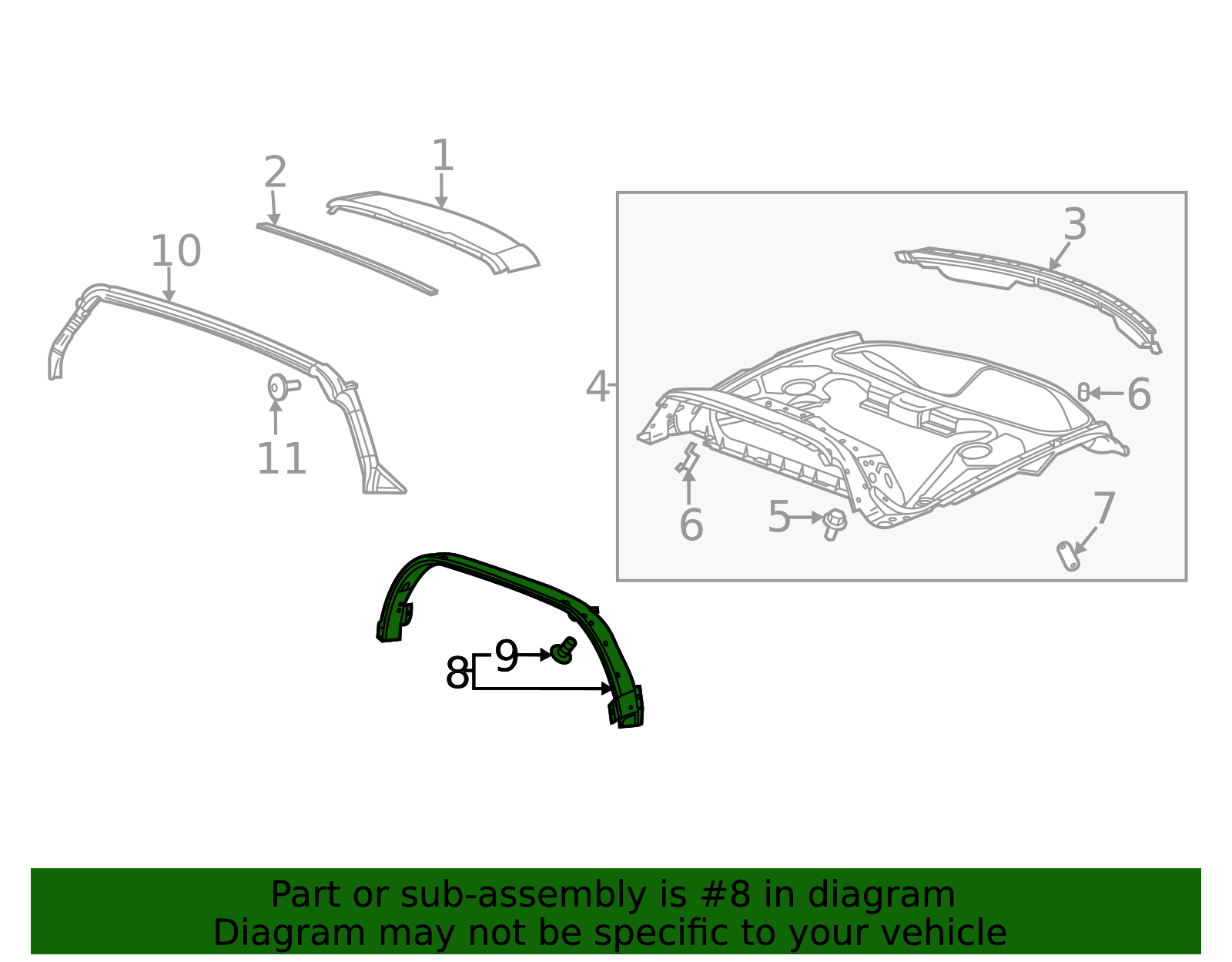 87848884 - High-Quality Roof Bow for 2024-2025 Chevrolet Corvette ...