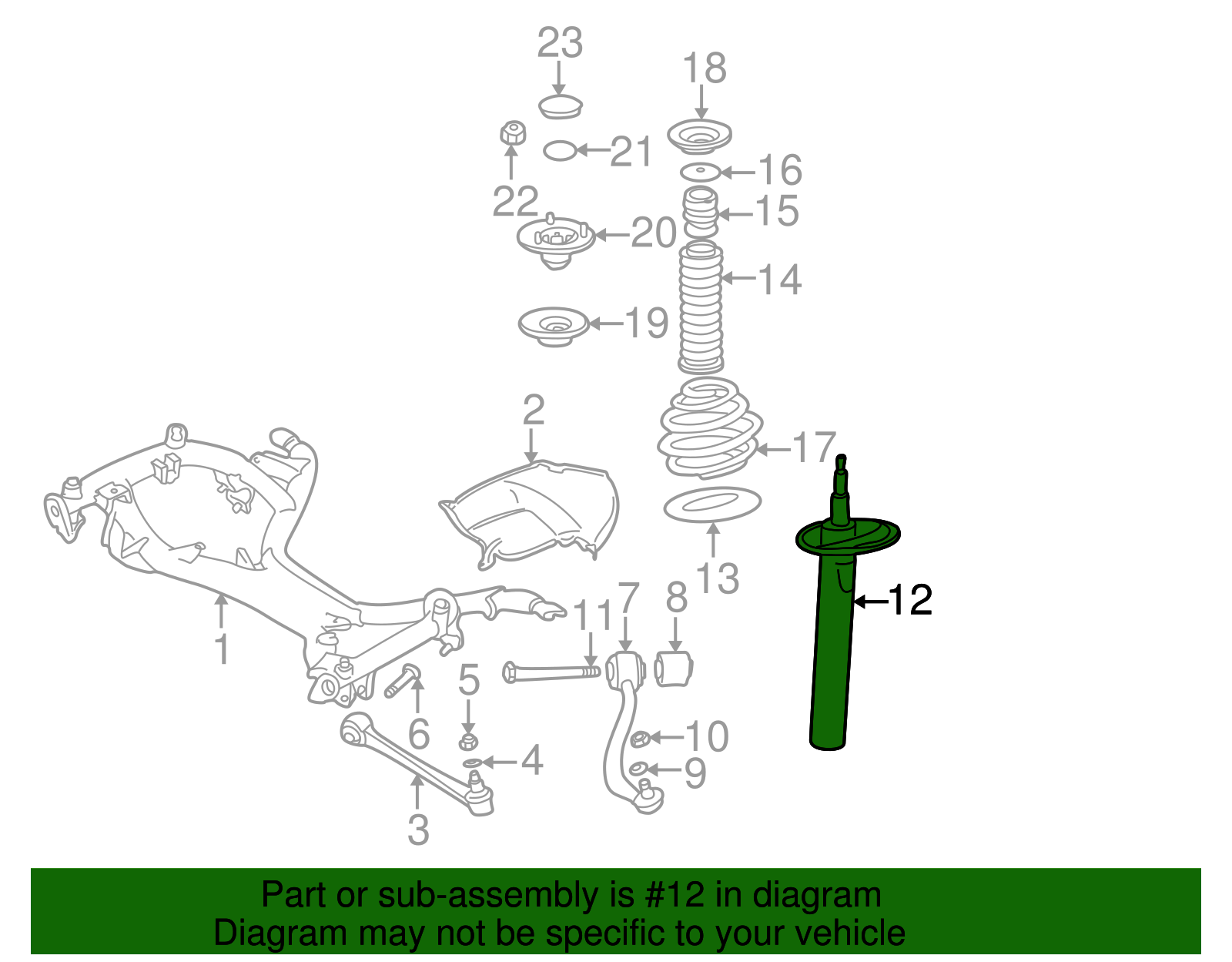31312229612 - 2000-2003 BMW M5 Strut (31-31-2-229-612) | BMW of South ...