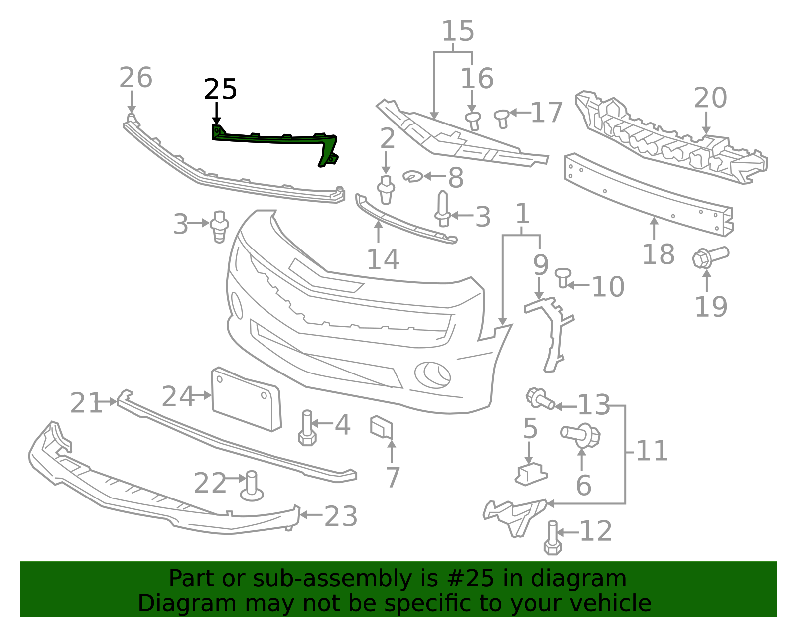 22847642 - Upper Molding 2014-2015 Chevrolet Camaro | Gateway Buick GMC ...