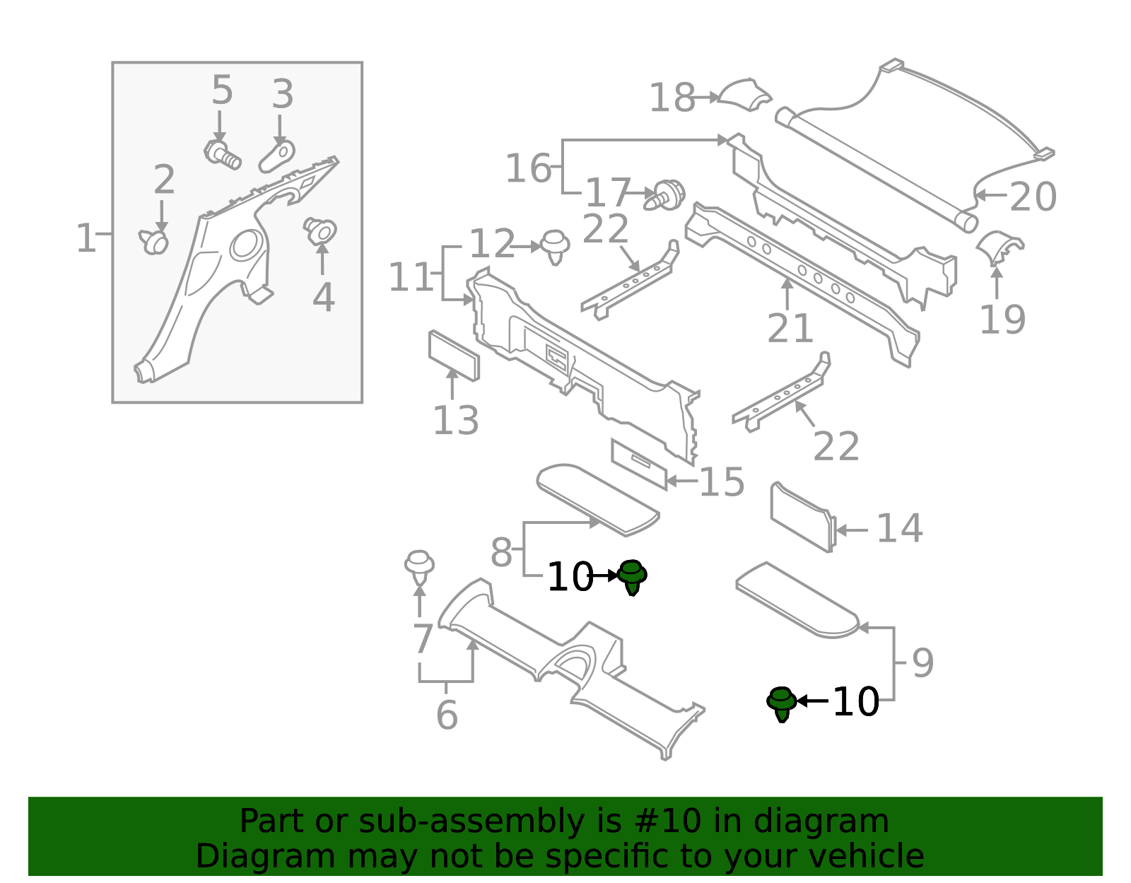 2009-2025 Nissan Lower Center Pillar Trim Clip 01553-10611 | Nissan ...