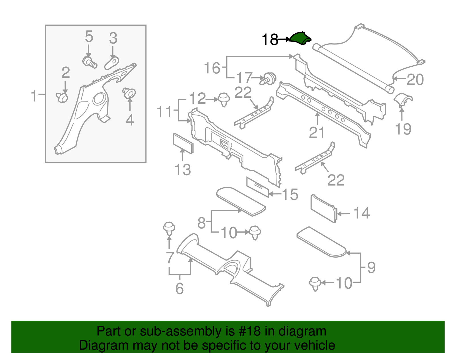 2009-2025 Nissan Side Trim 79911-1EA0A | Nissan Parts Central