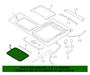 2004-2022 BMW Sunroof Frame Seal 54-10-7-430-946 | BMW Parts Exchange