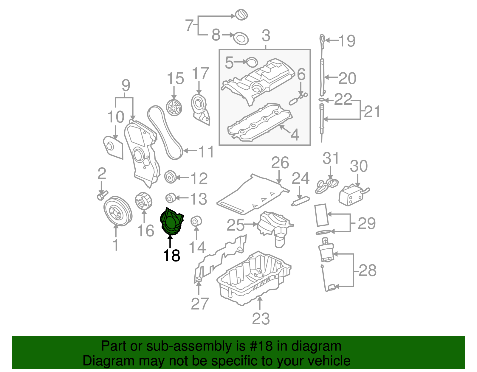 2006-2008 Volkswagen Engine Timing Cover 06D-109-175 | vwpartscenter