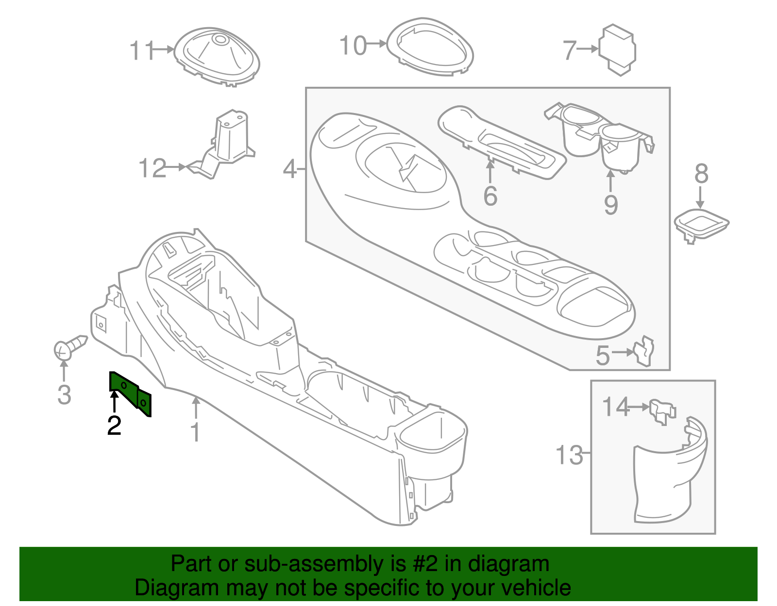 2011-2017 Nissan Juke Console Assembly Bracket 96992-1KA0A | Kline Nissan