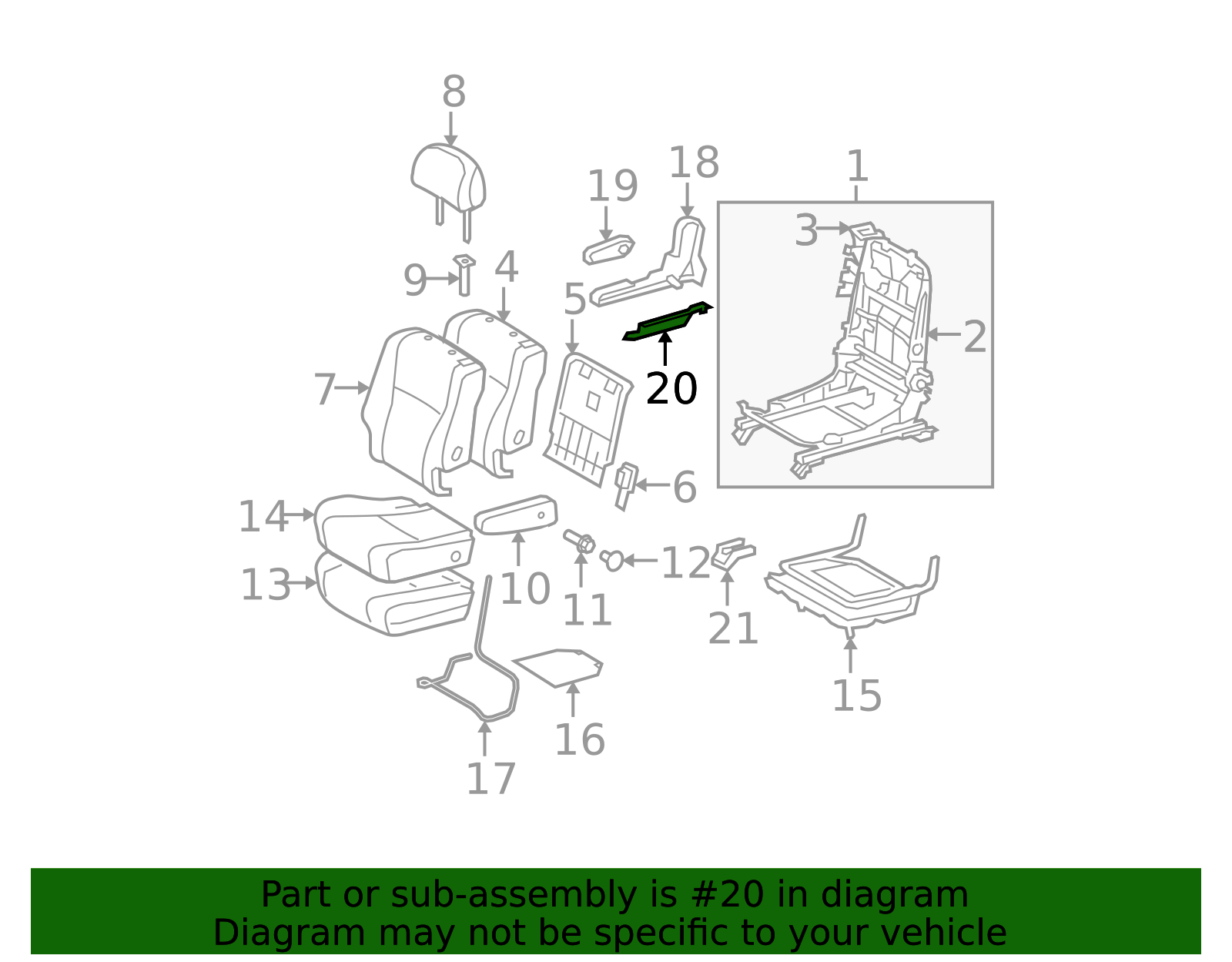 Toyota Seat Hinge Cover - Inner Pivot Trim - Part #72551-0E020-C0 ...