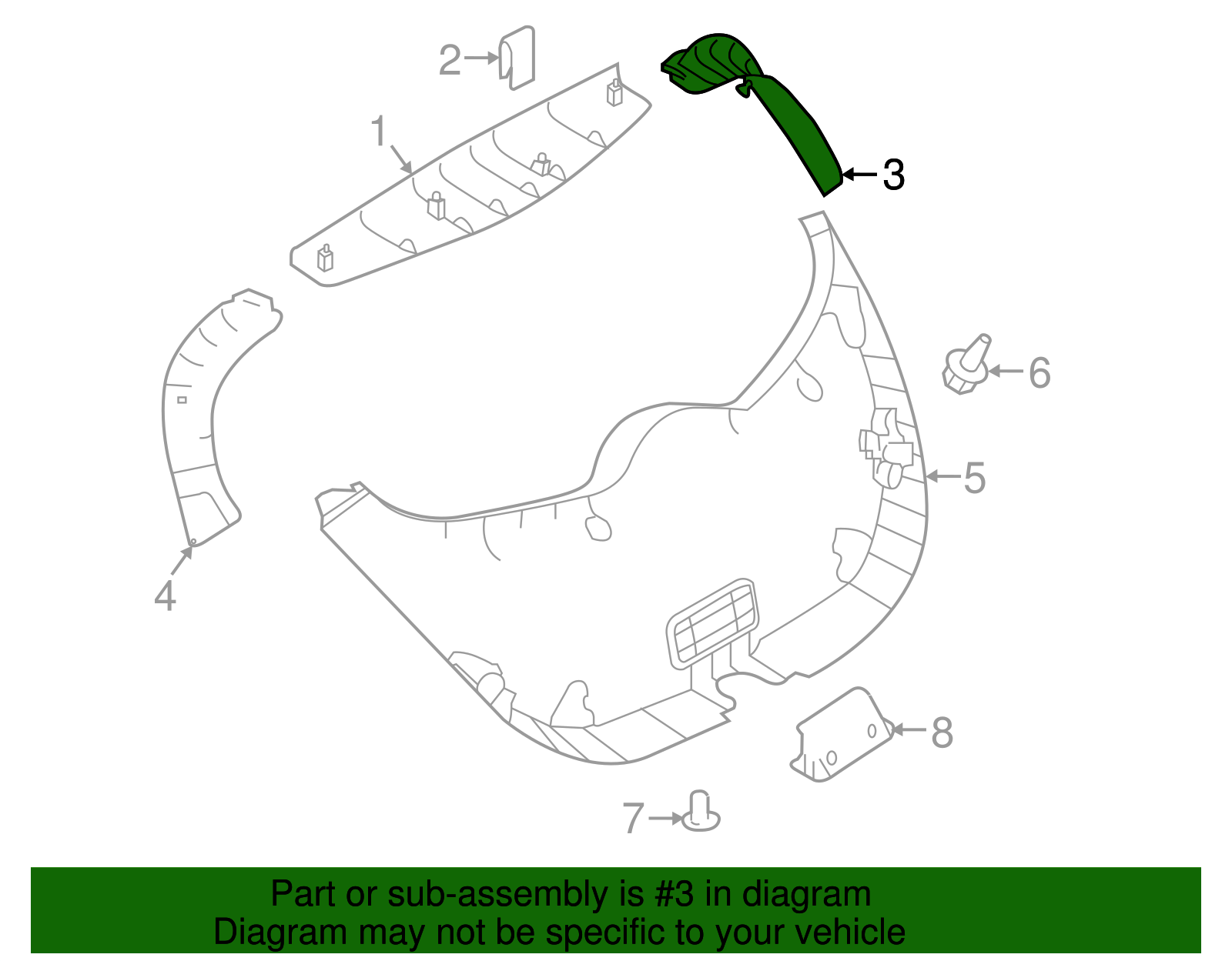 90902-5SA0A - 2018-2025 Nissan LEAF - Side Gate Trim | Anicra Nissan Parts