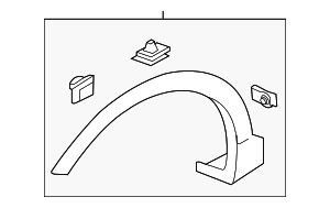 87711s2aa0 - Hyundai Wheel Opening Molding 2021-2023 Hyundai Santa Fe ...