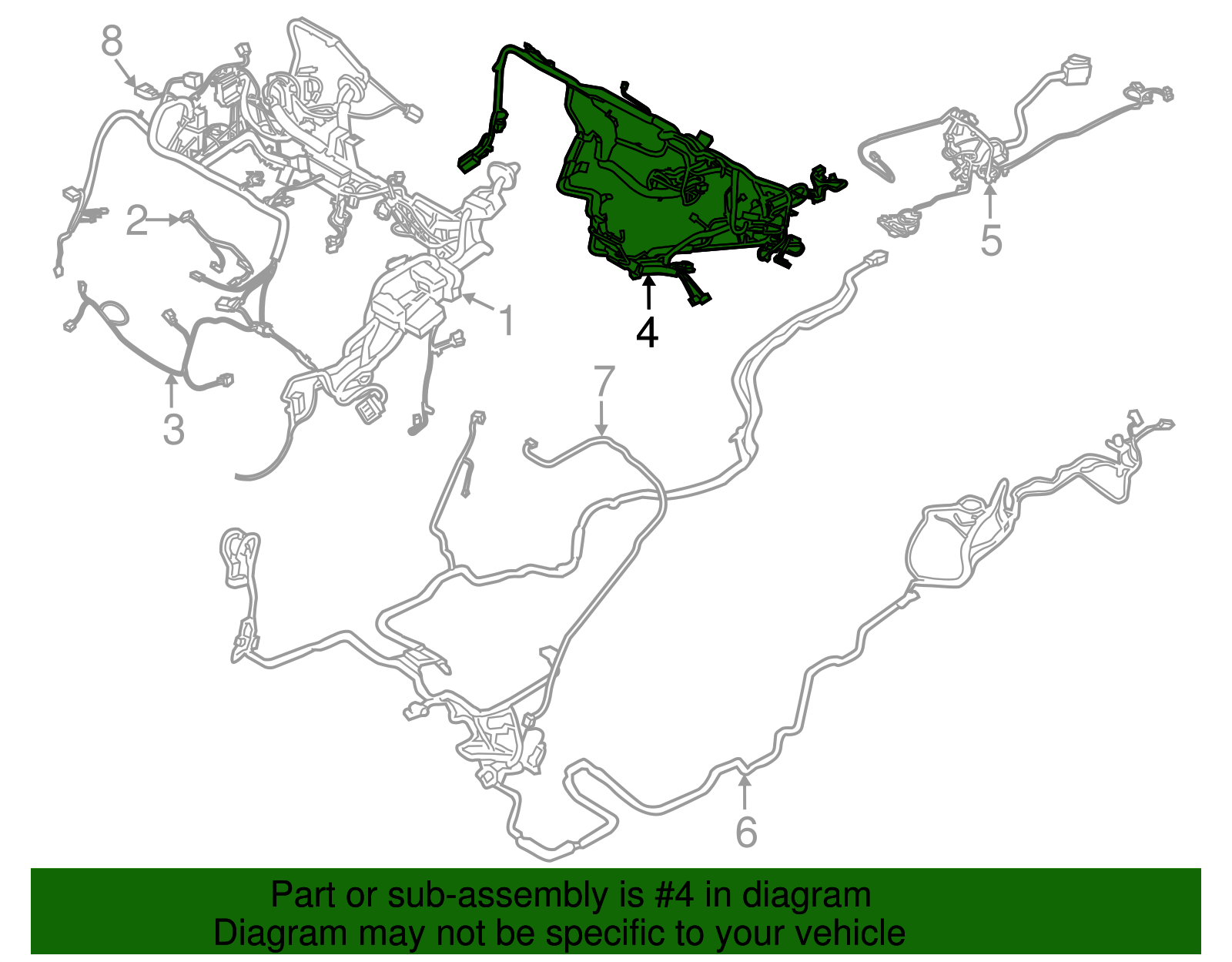 2018 Ford Fusion | Wire Harness | JG9Z-14401-Q | Walls' Ford Parts