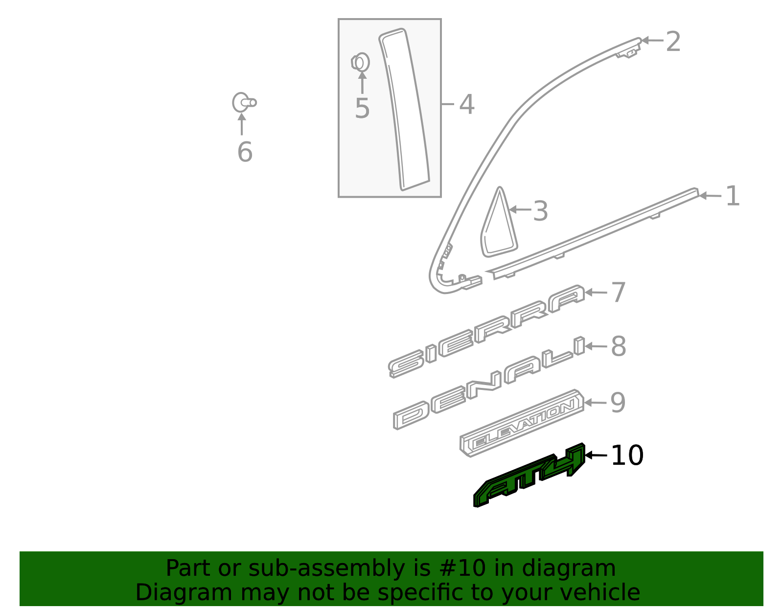 2019-2025 GMC Door Emblem 84913746 | Courtesy Parts
