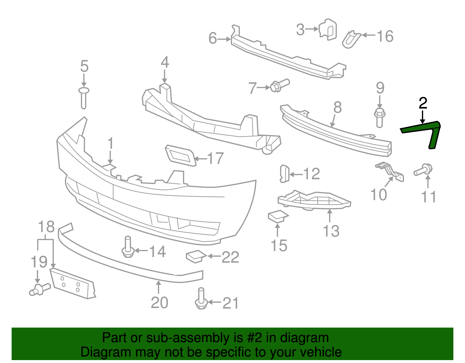 25948814 - 2007-2014 Cadillac - Front Driver Side Bumper Fascia Side ...