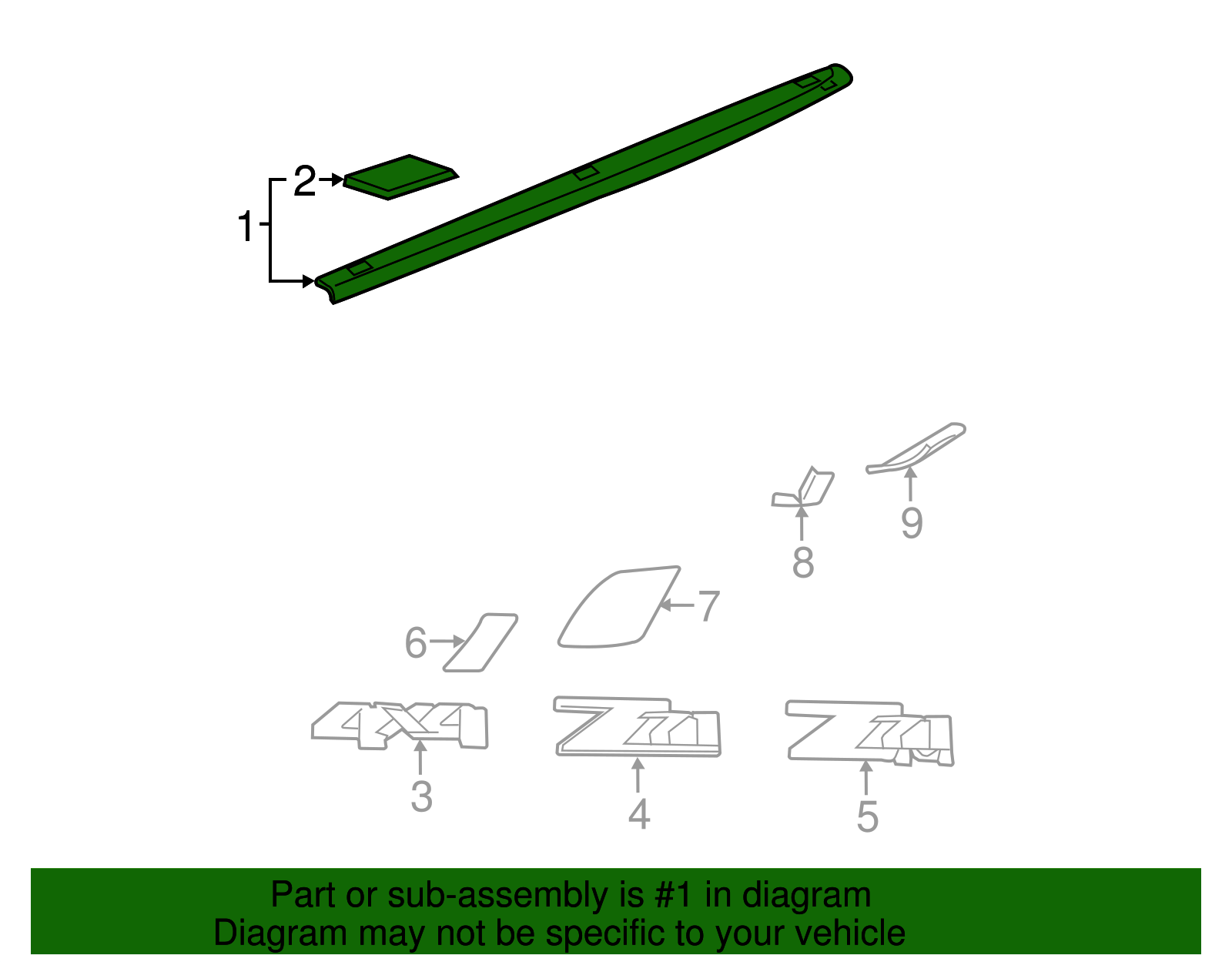 GM 17802475 Truck Bed Molding | Genuine GM & AC Delco OEM Parts ...