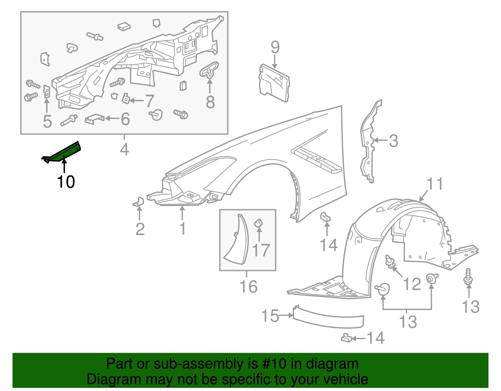 23177142 - Passenger Side Front Compartment Side Sight Shield 2014-2019 ...