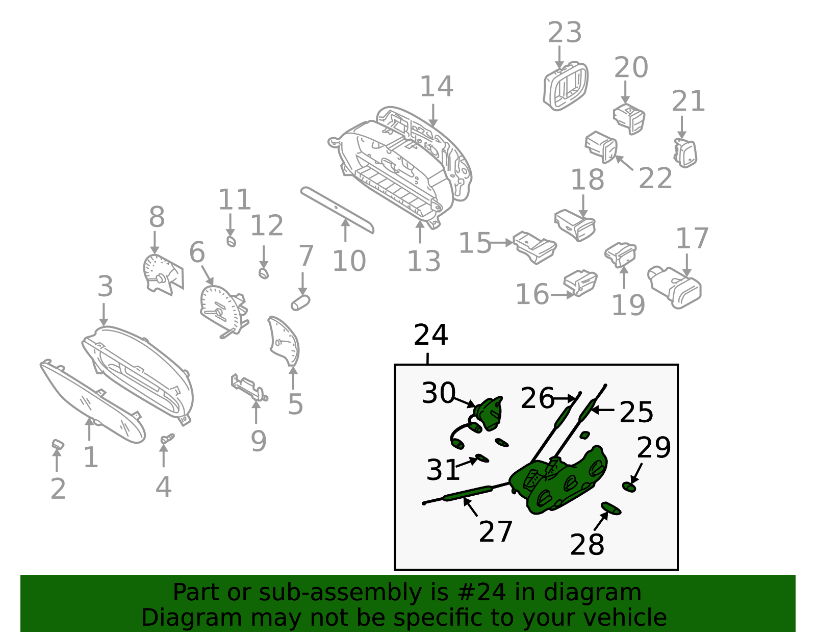 2000-2002 Hyundai Accent Dash Control Unit 97250-25100-YN | MotorMotor