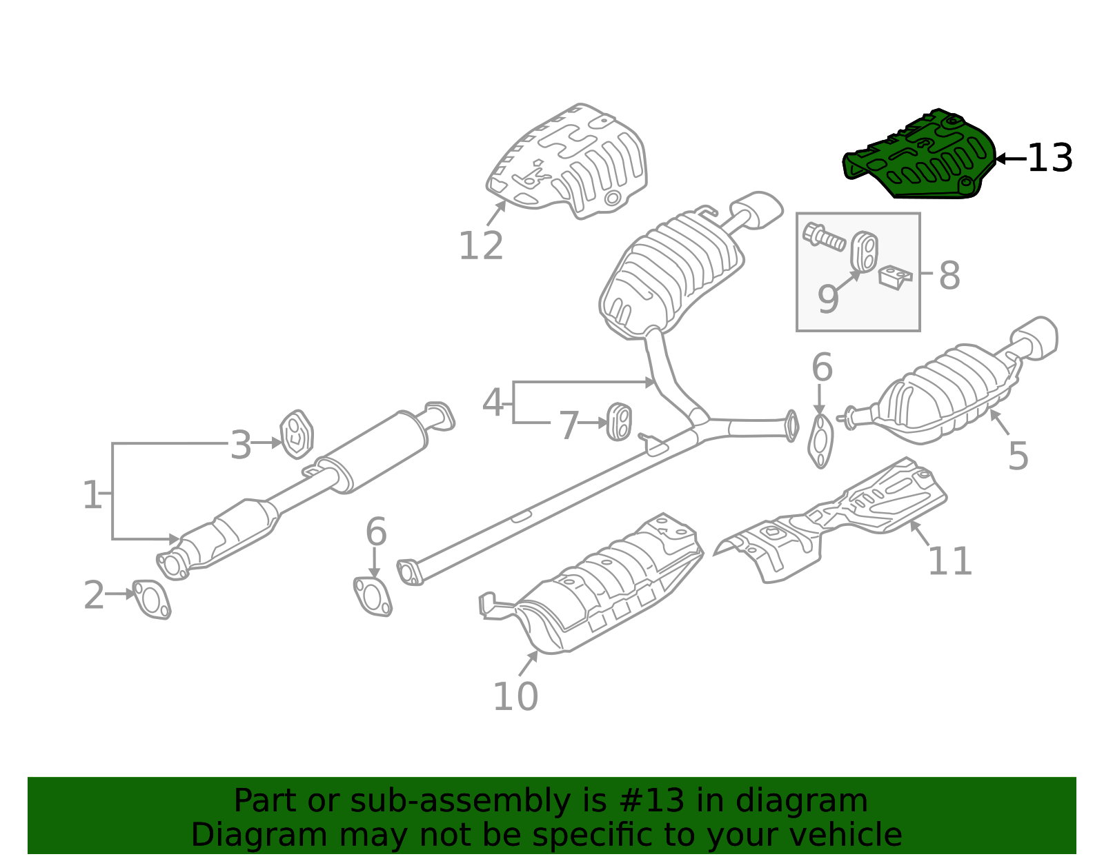 Genuine OEM Heat Shield Part# 28795-3S000 Fits 2011-2018 Hyundai Sonata ...