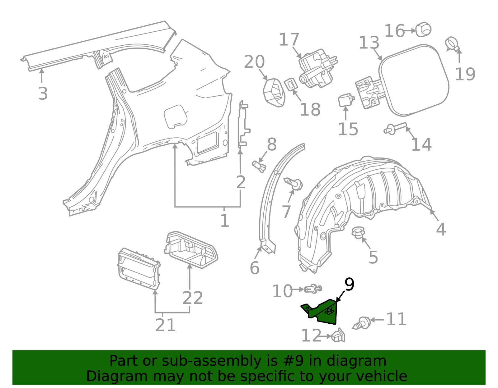 2020-2025 Toyota Highlander Mud Guard 58588-0E050 | Toyota Parts Center