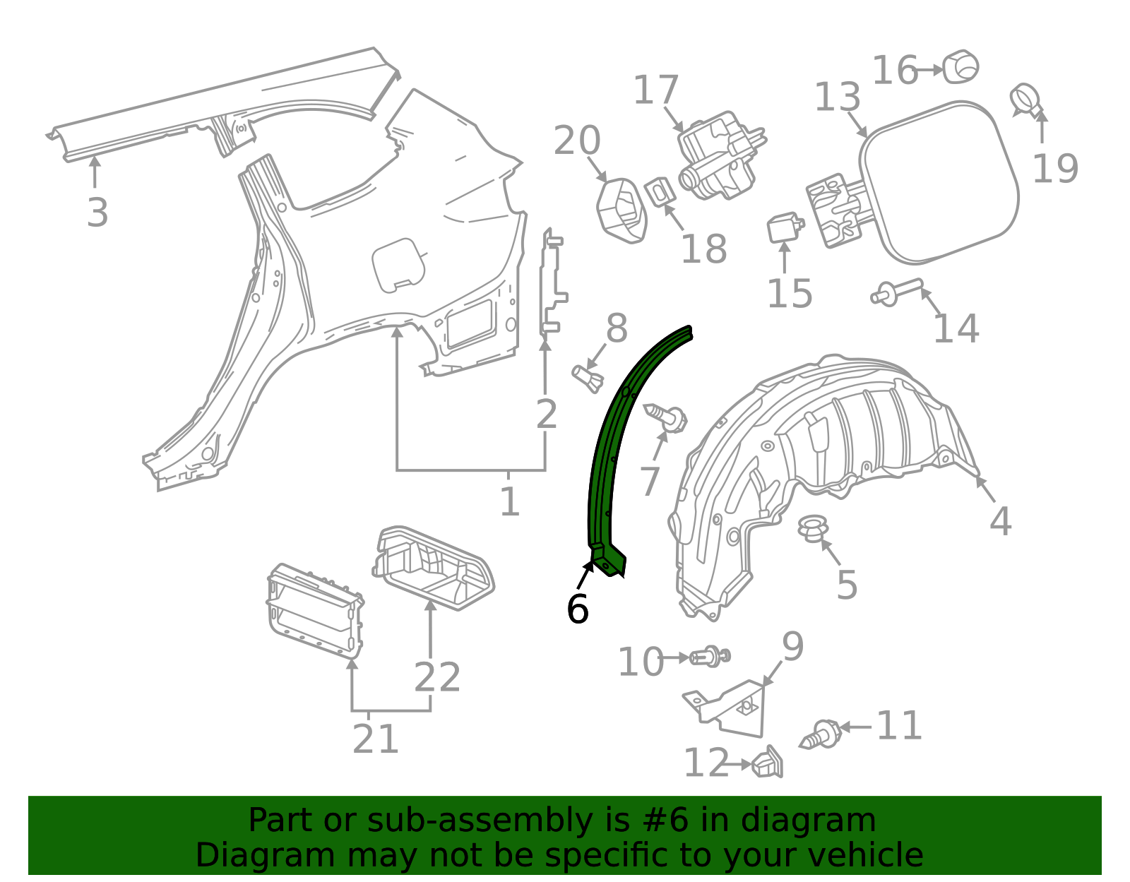 2020-2025 Toyota Highlander Quarter Panel Seal 61668-0E080 | Toyota ...