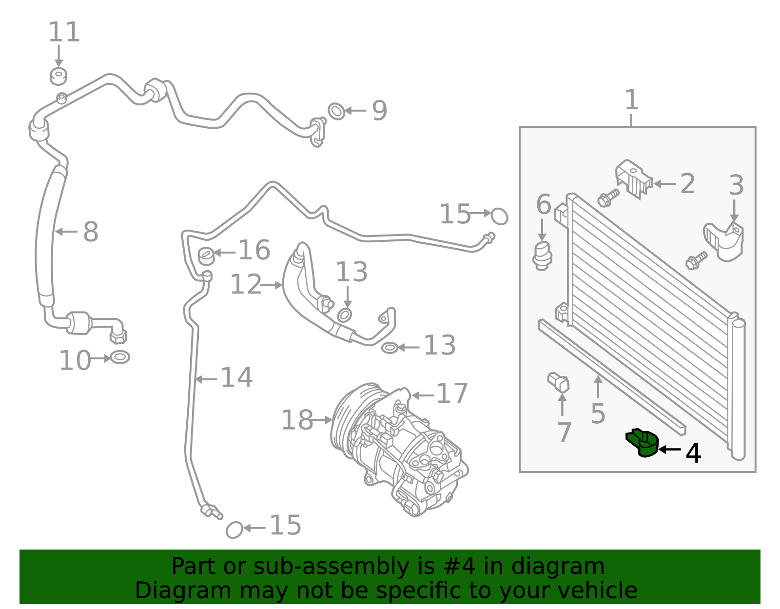 92112-3SH0A - Condenser Assembly Lower Bracket 2013-2019 Nissan Sentra ...