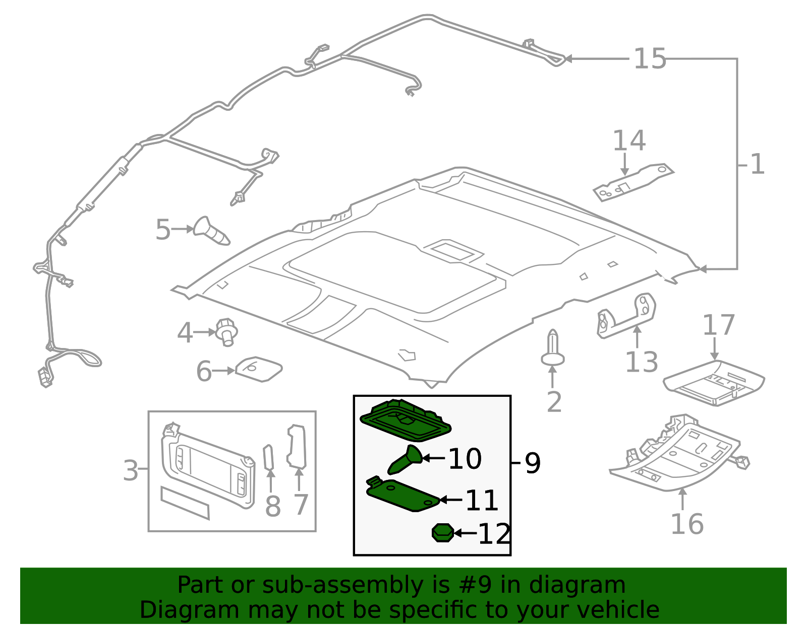 25850225 - Light Opel Gray Dome and Reading Lamp 2007-2014 GM | GM ...
