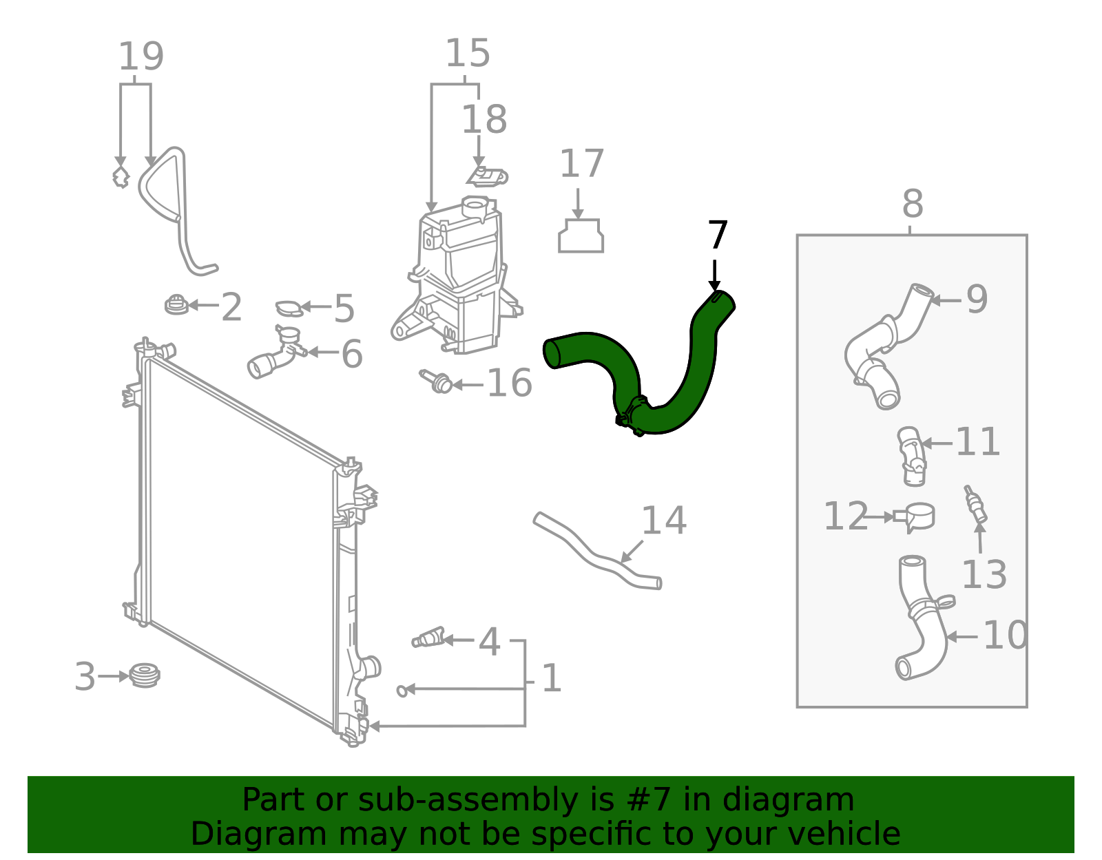 2020-2025 Toyota Upper Hose 16572-F0150 | Sparks Parts