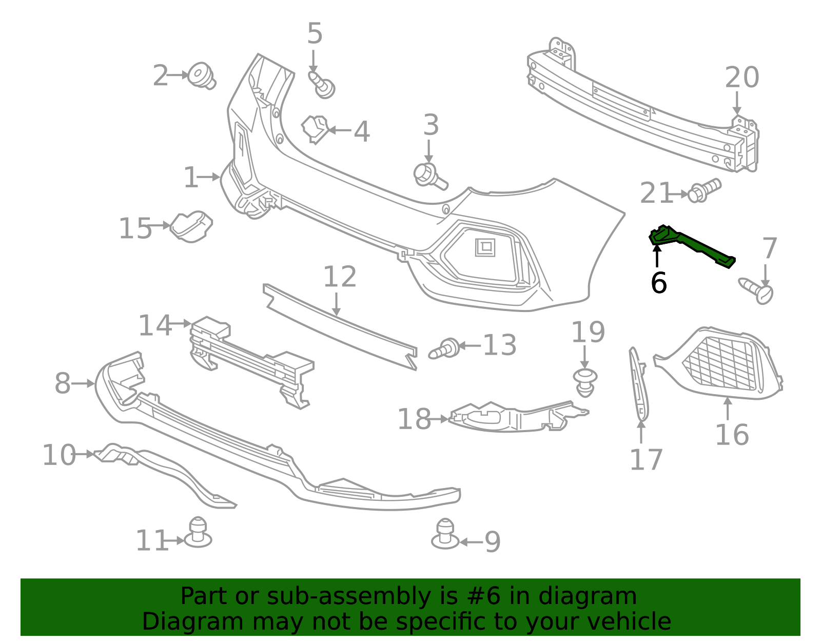 71593-TGG-A01 - Spacer R Rear Bumper Side - 2017-2020 Honda Civic ...