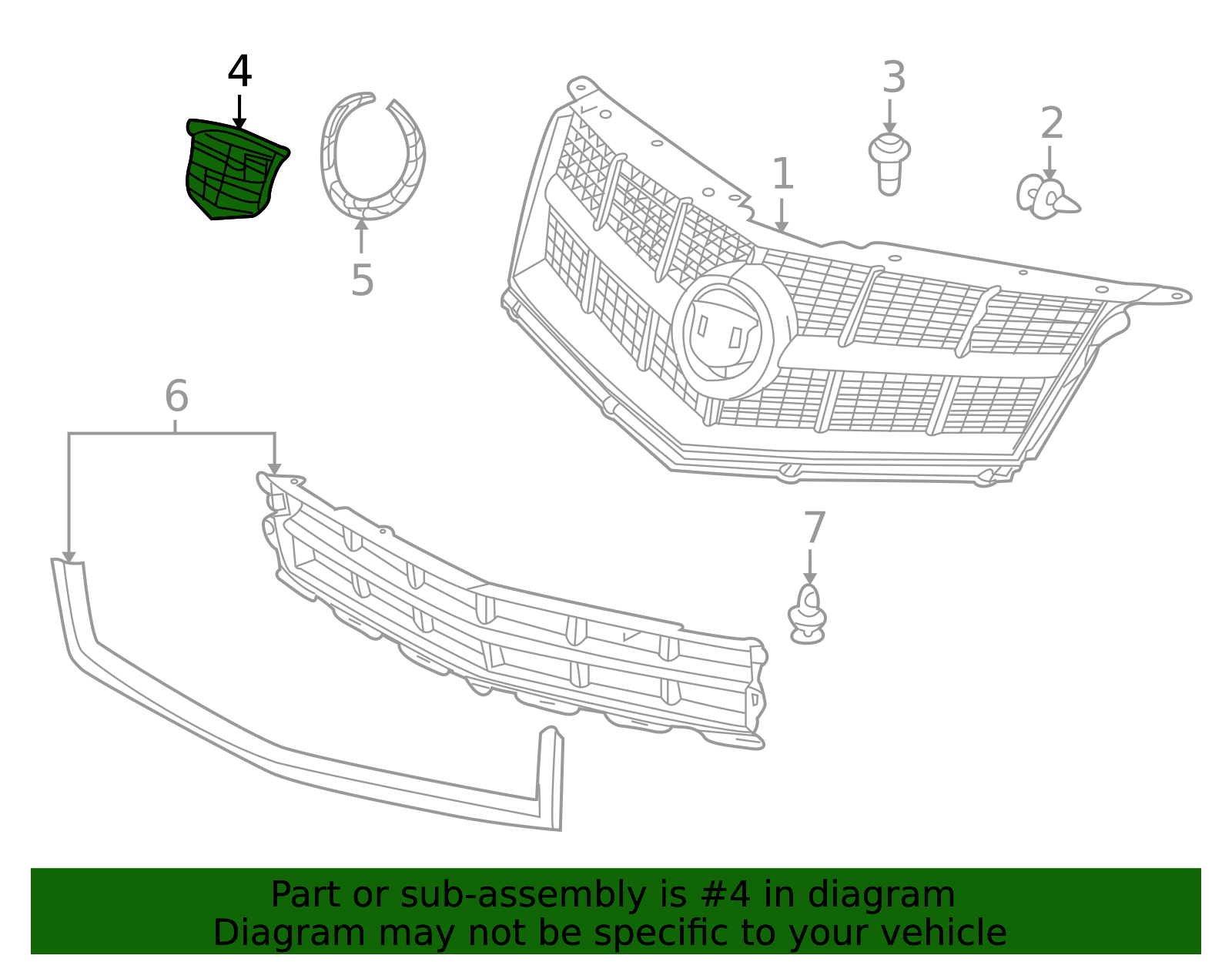 20828297 - 2010-2014 Cadillac - Front Grille Crest Logo | Partners Chevy