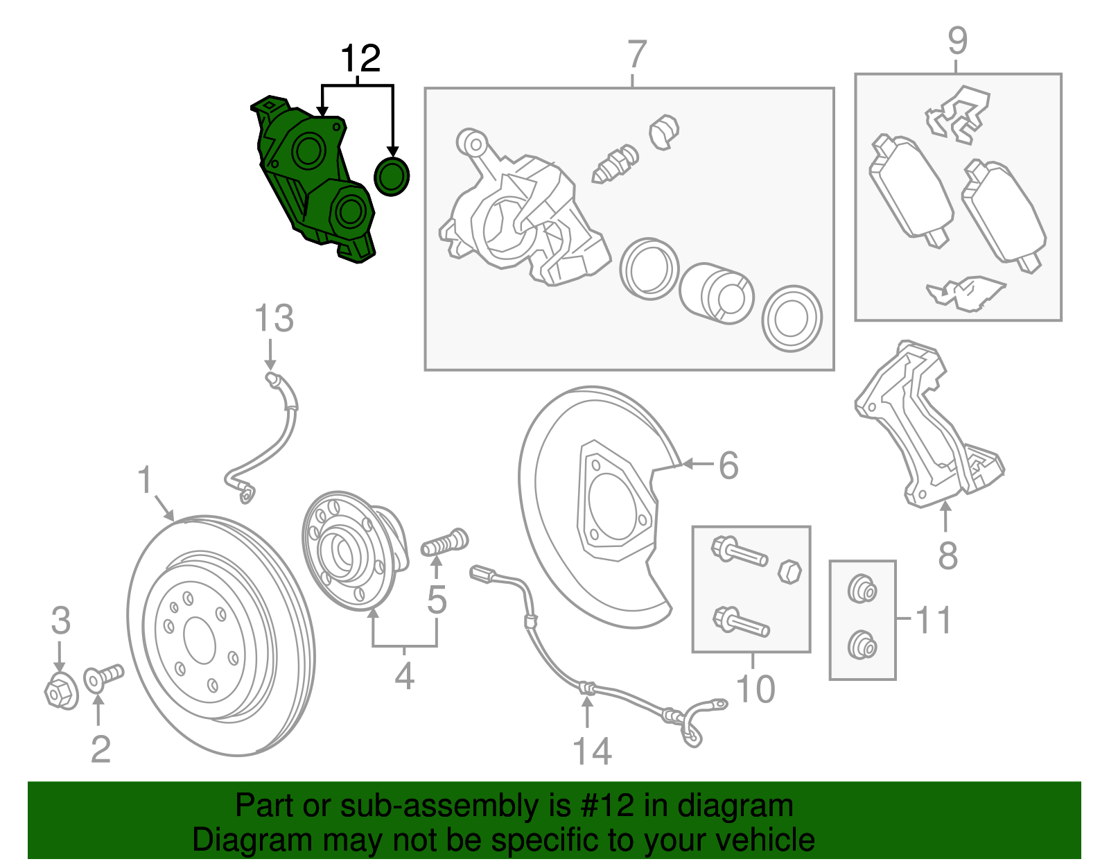 2016-2025 GM Rear Parking Brake Actuator Kit with Seal and Bolts ...