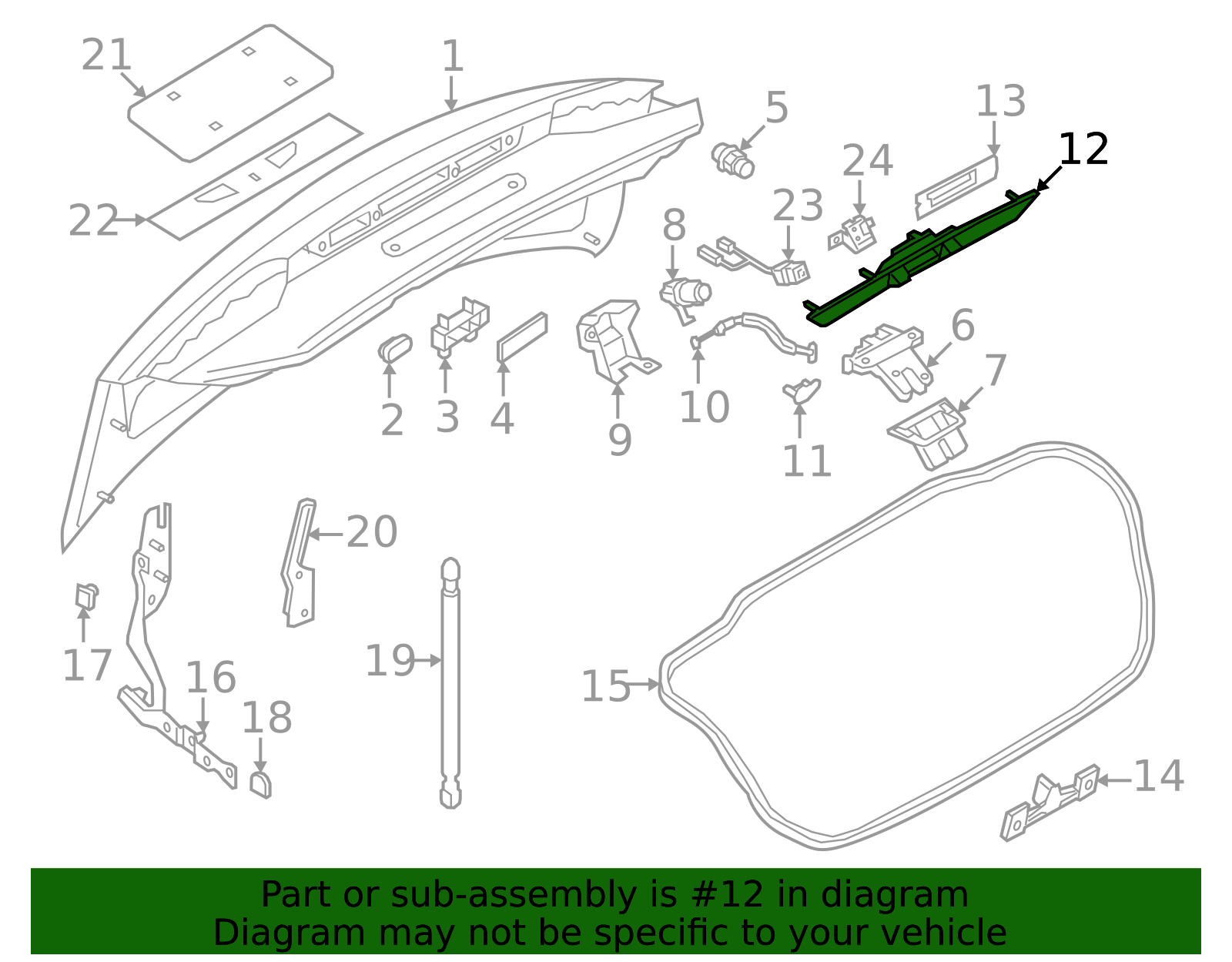 8W7-827-574-B-3FZ - High-Quality Deck Lid Handle for AutoNation Parts