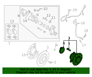 52720-P2100 - Wheel Bearing And Hub Assembly 2021-2025 Kia | Kia.Parts ...