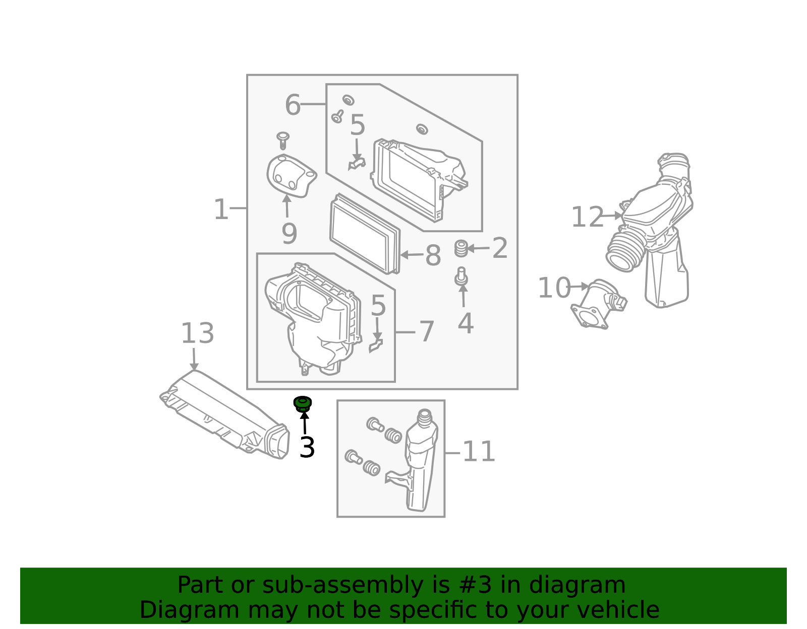 16557-AG000 - Air Cleaner Assembly Rubber Mount 2001-2008 INFINITI ...