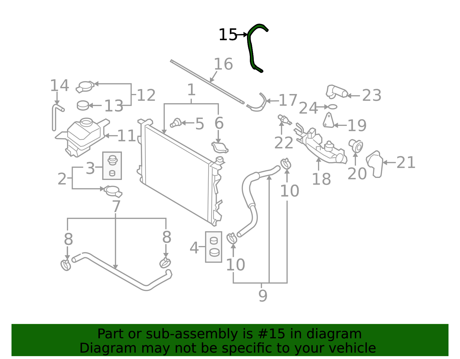 2006-2011 Hyundai Azera Reservoir Hose 25450-3L585 | MotorMotor