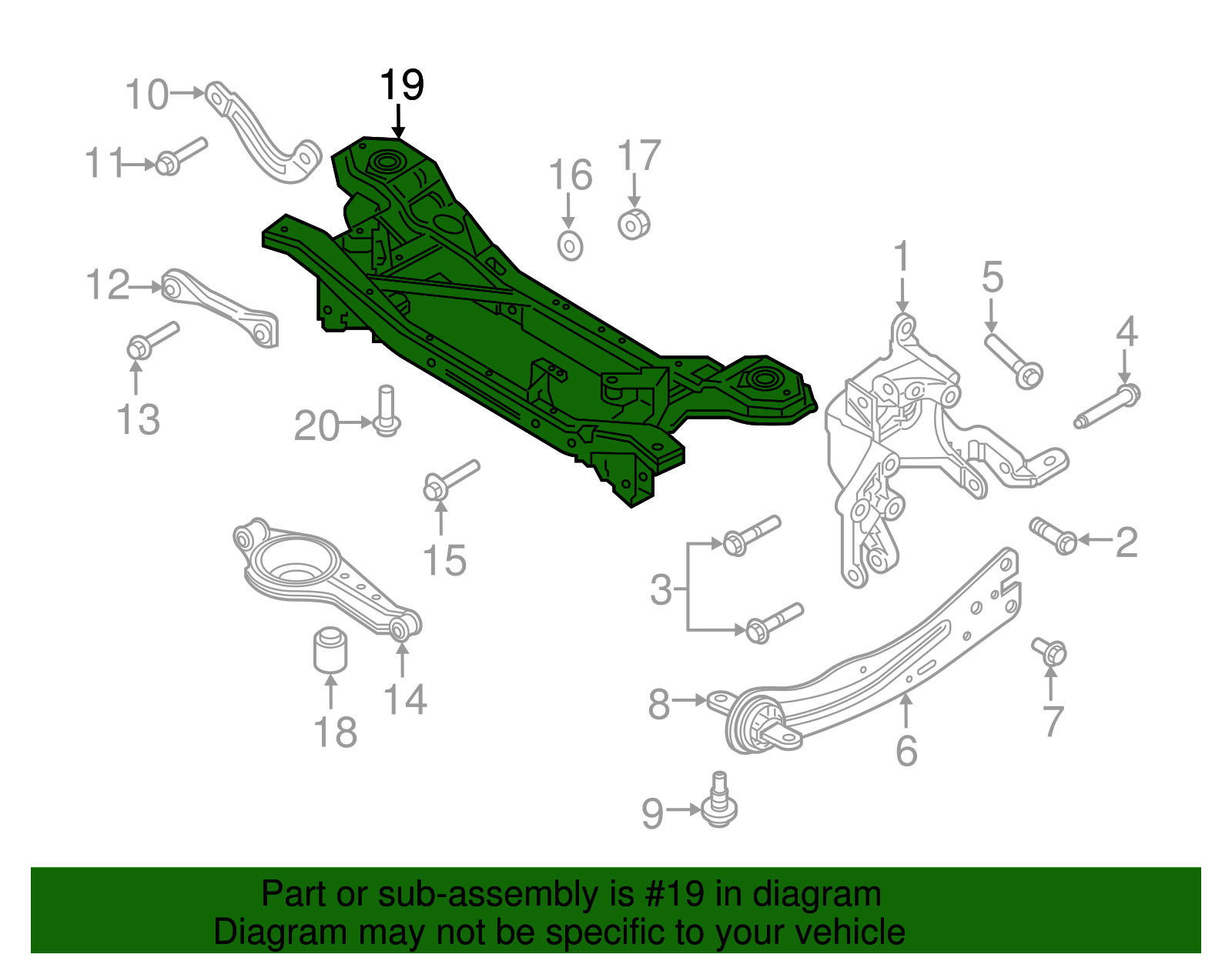 2013-2018 Ford Focus Cross-Member BV6Z-5035-A | Awesome Parts Ford