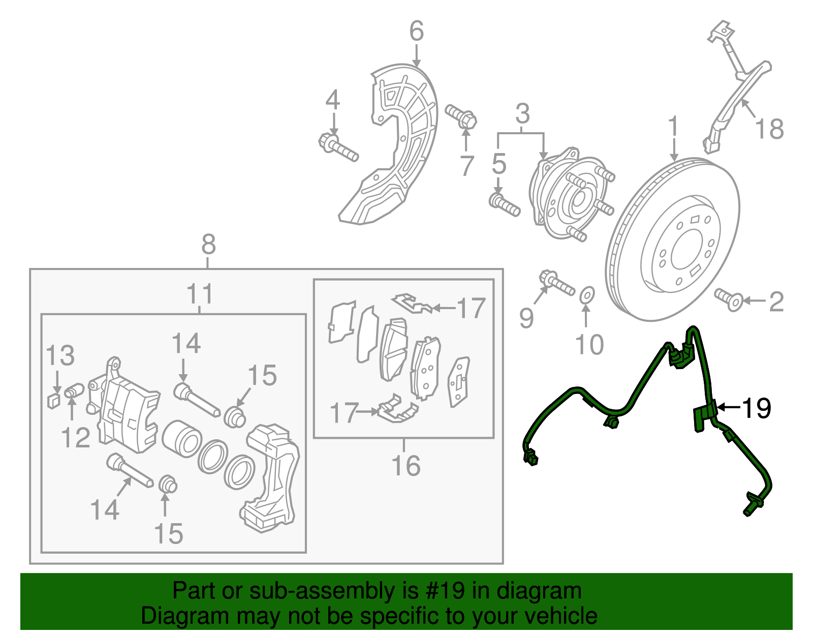 59810-D4000 - Front Speed Sensor 2016-2020 Kia Optima | Kia.Parts Store