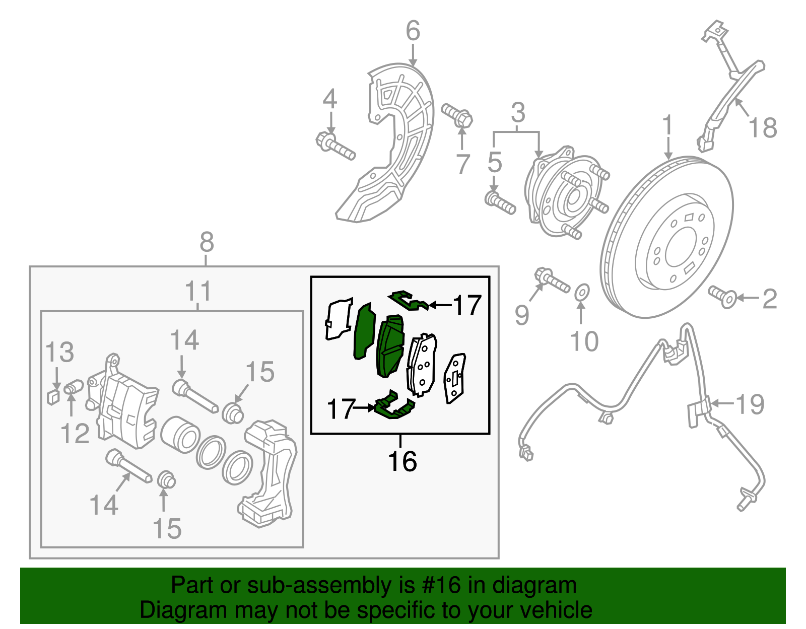 2016-2020 Kia Optima Brake Pads Front 58101-D5A10 | OEM Parts Online