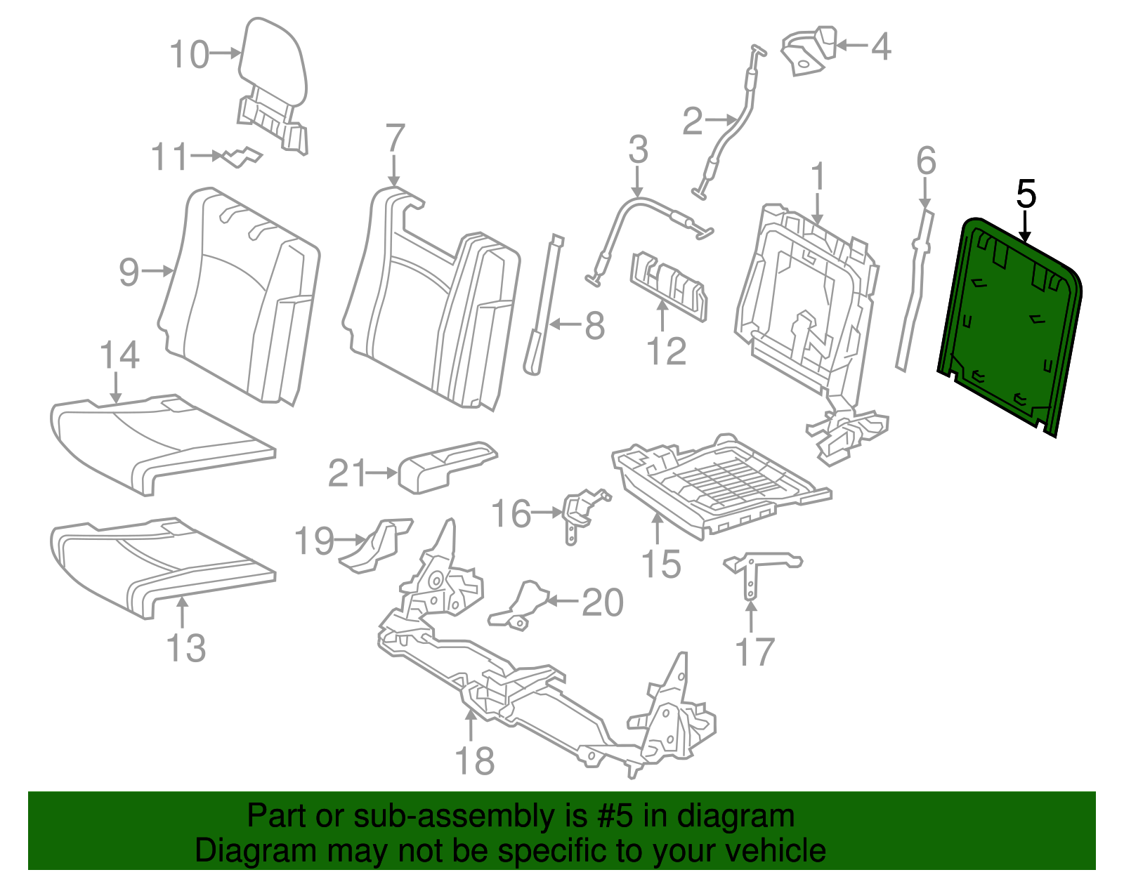 2011-2013 Toyota Highlander Seat Back Panel 79207-0E040-B0 | Olathe Toyota