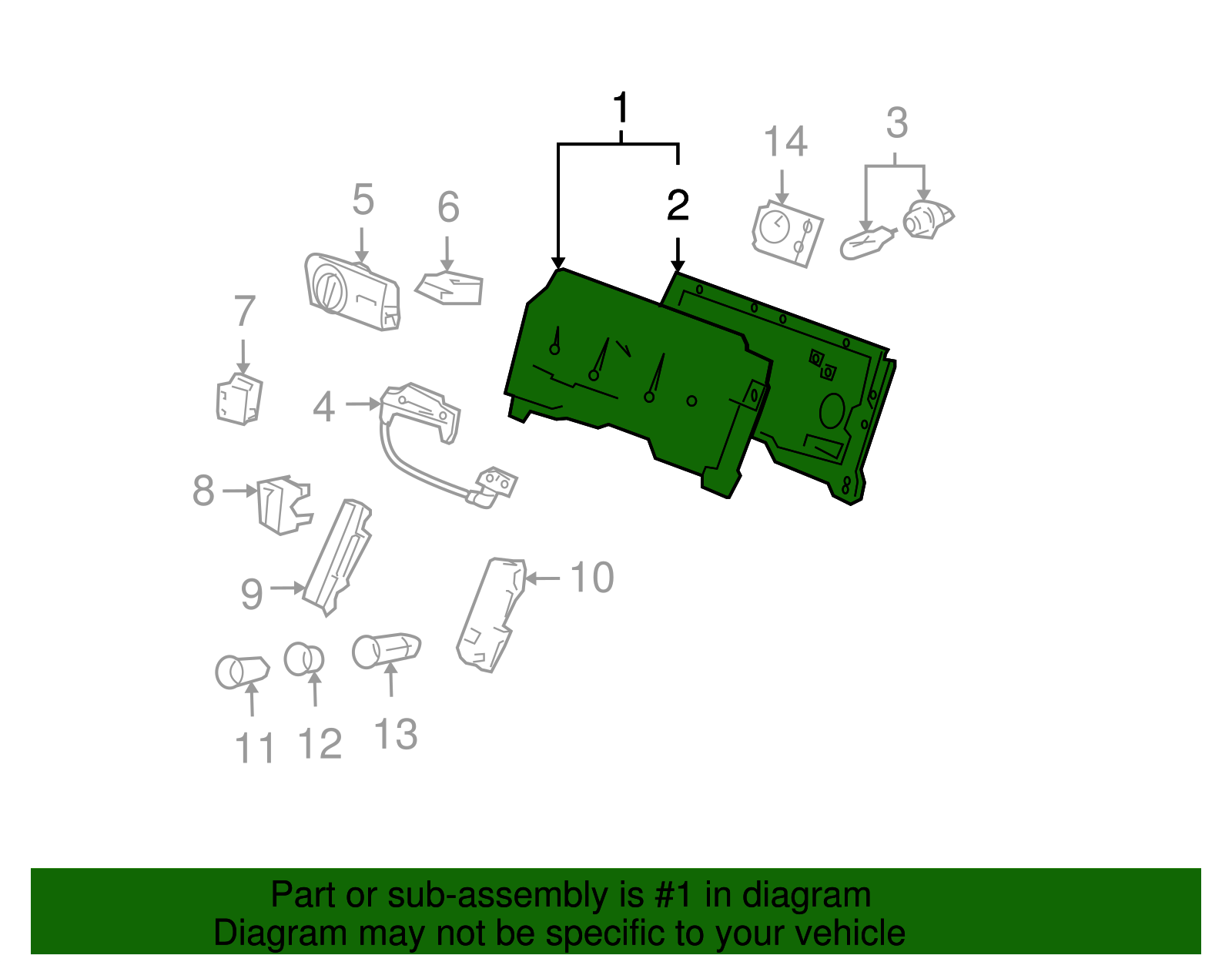 2005 Mercury Monterey Instrument Cluster 5F2Z-10849-FA | Ford OEM Parts ...