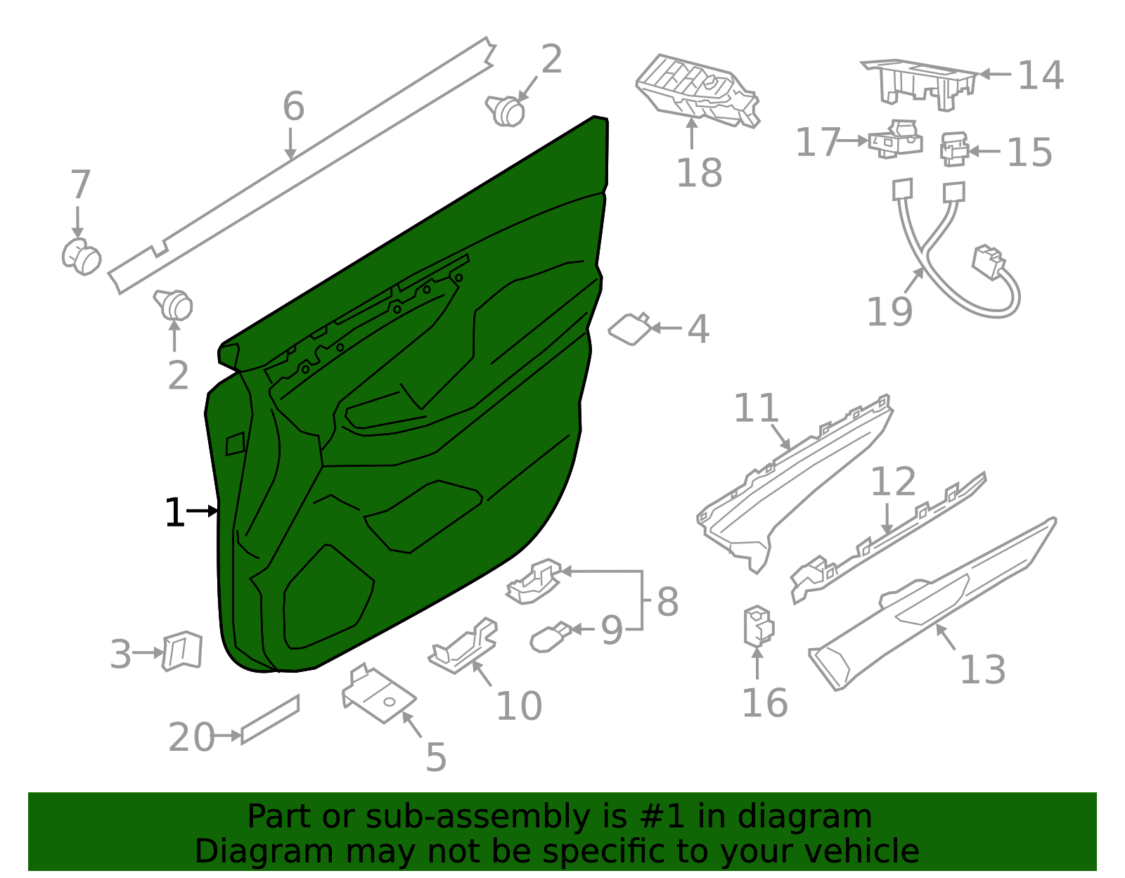 94216XC11AVI - 2023-2024 Subaru Ascent - Door Trim Panel | Subaru Parts ...