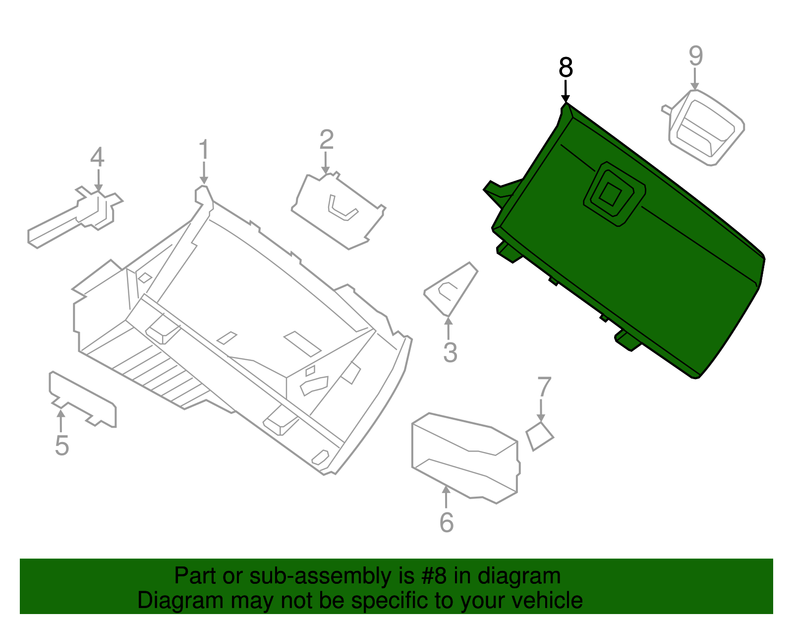 51169159915 - 2011-2015 BMW Glove Box Door (51-16-9-159-915) | BMW of ...