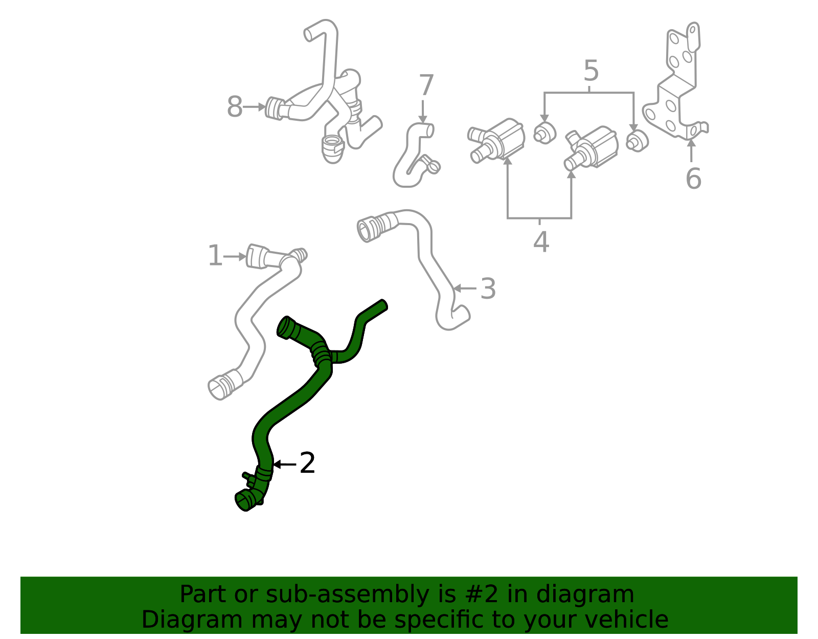 Audi Radiator Coolant Hose 8W0122055CB - Cooling System Hose ...