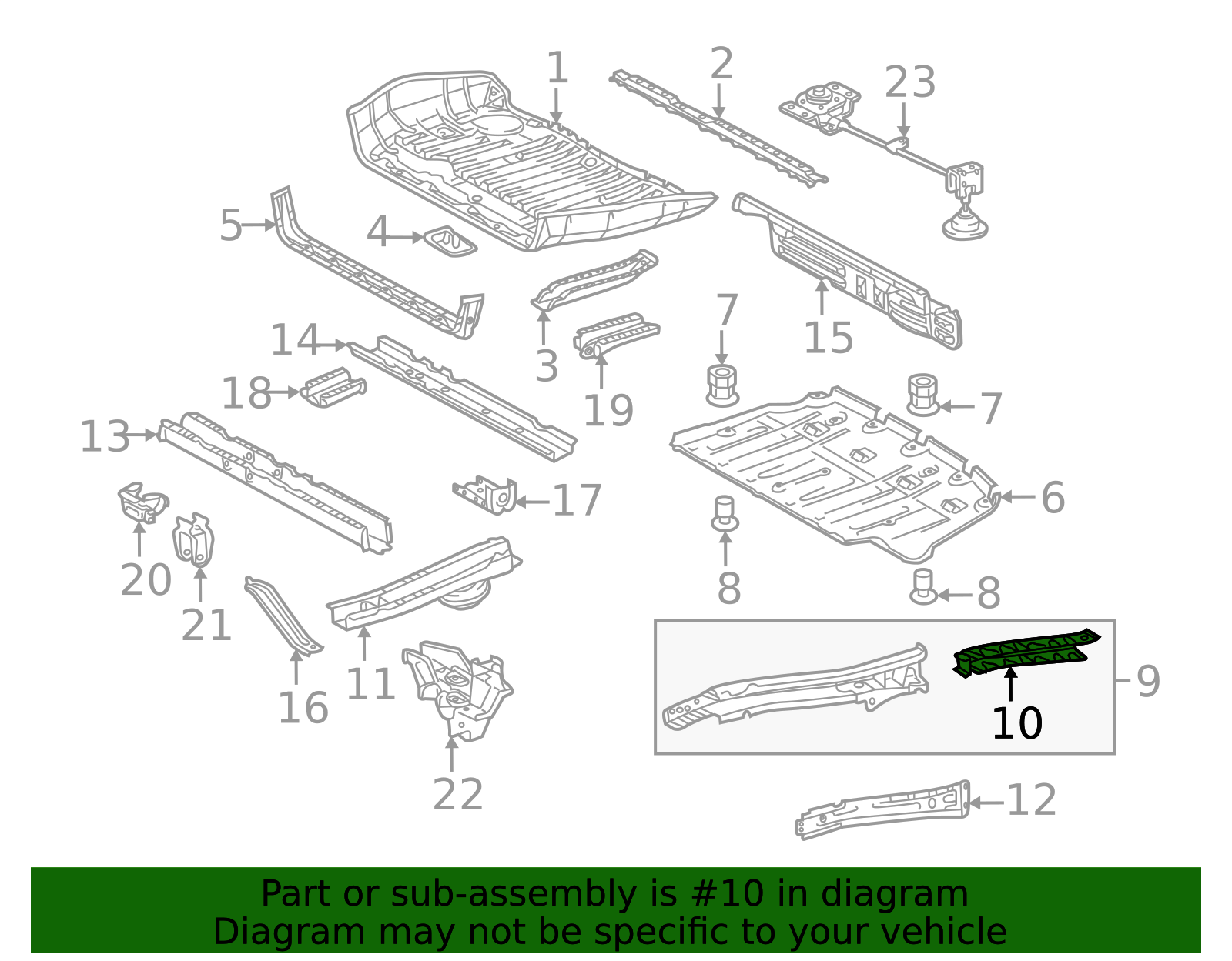 2004-2020 Toyota Sienna Side Rail Reinforcement 57804-08010 | MotorMotor