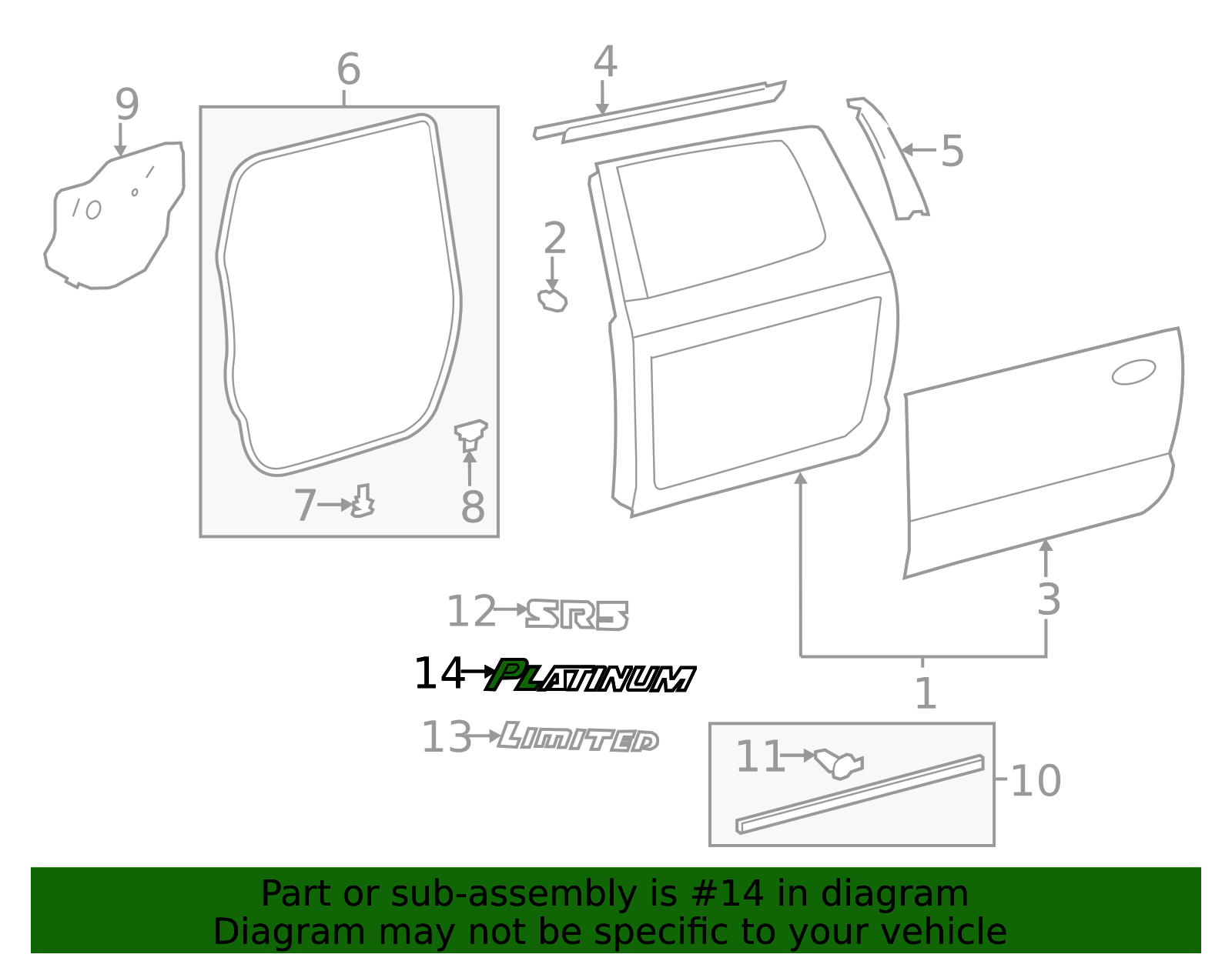 2010-2013 Toyota Tundra Door Emblem 75442-0C020 | Toyota Parts Center