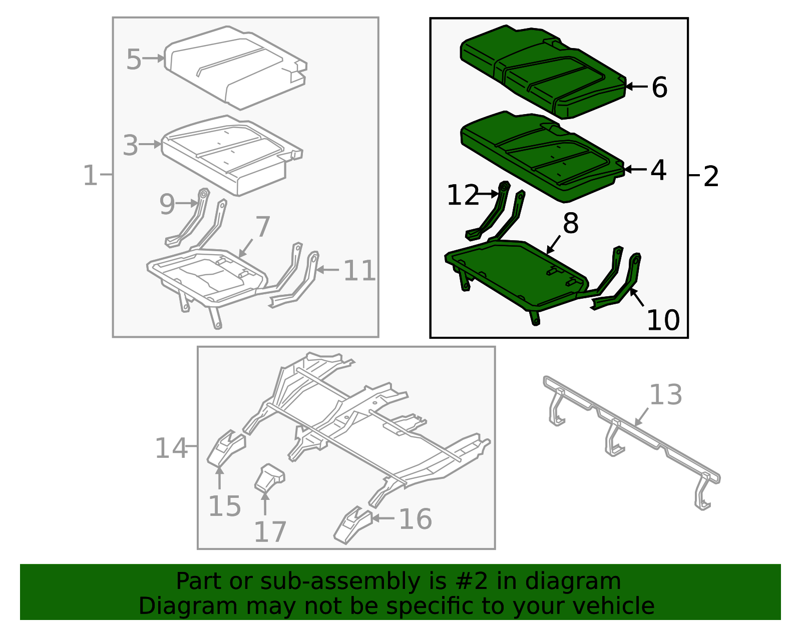2020-2022 Hyundai Palisade Cushion Assembly 89A10-S8530-UDE | QuirkParts