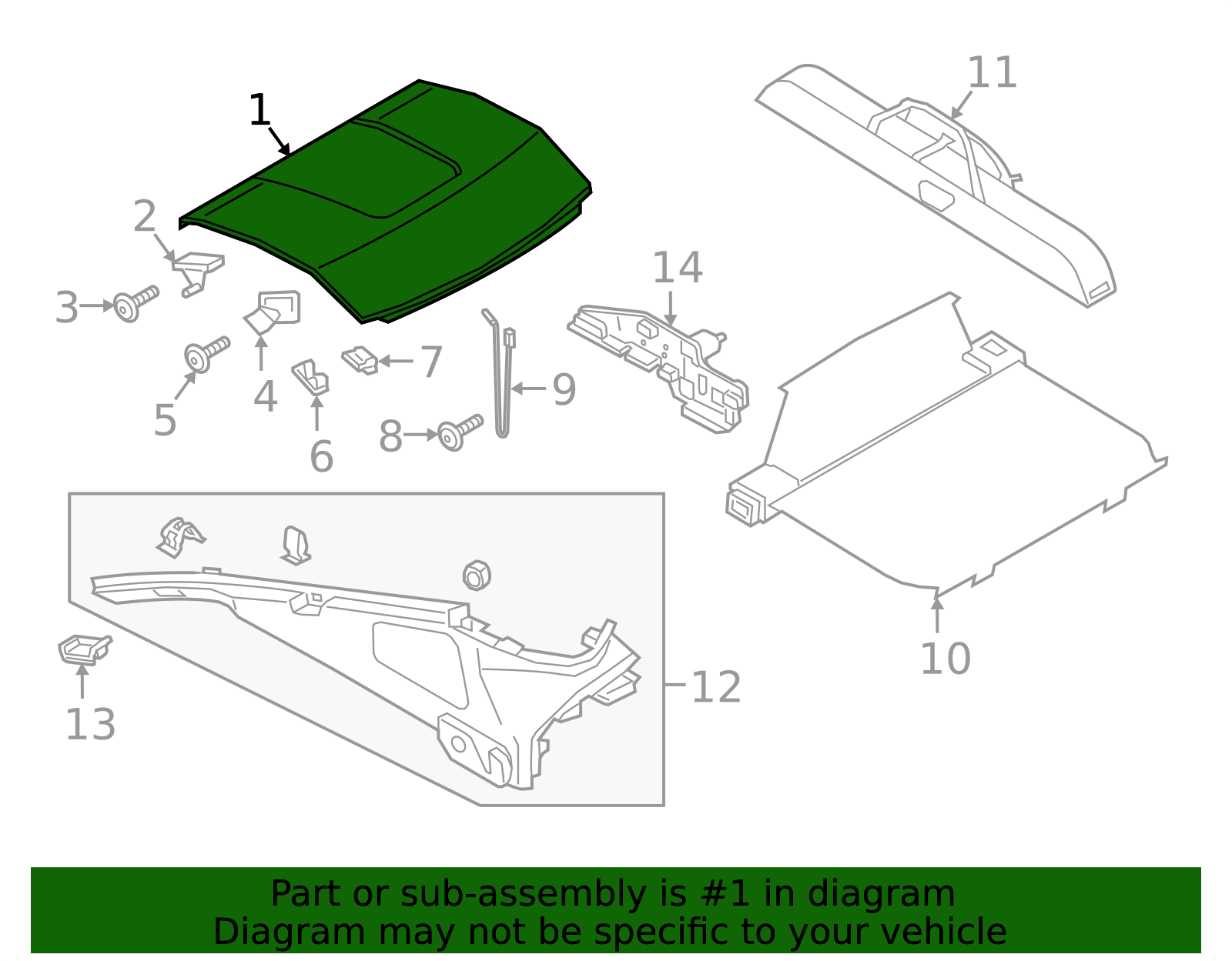 Porsche Package Tray Trim - Rear Interior Panel - Part #971-867-360-C ...