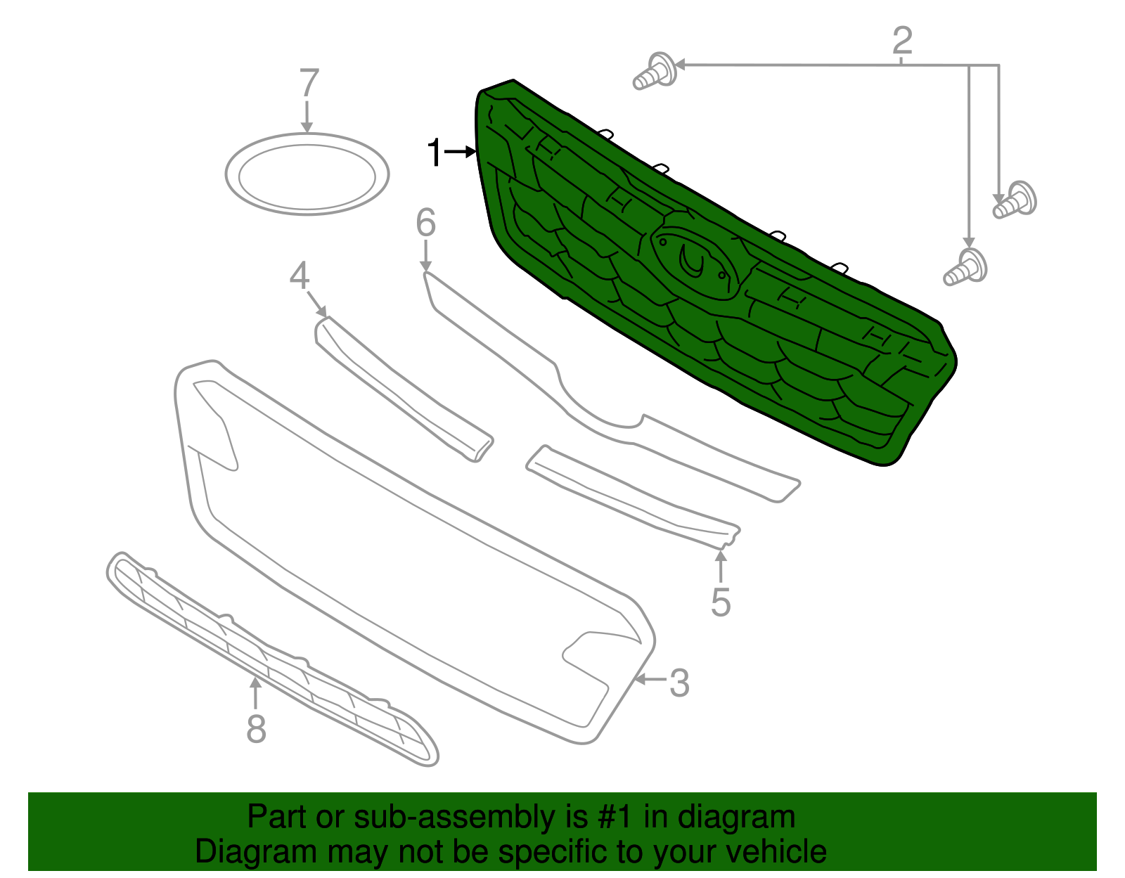 91122FL100 - Upper Grille 2019-2020 Subaru Crosstrek | Subaru Parts ...