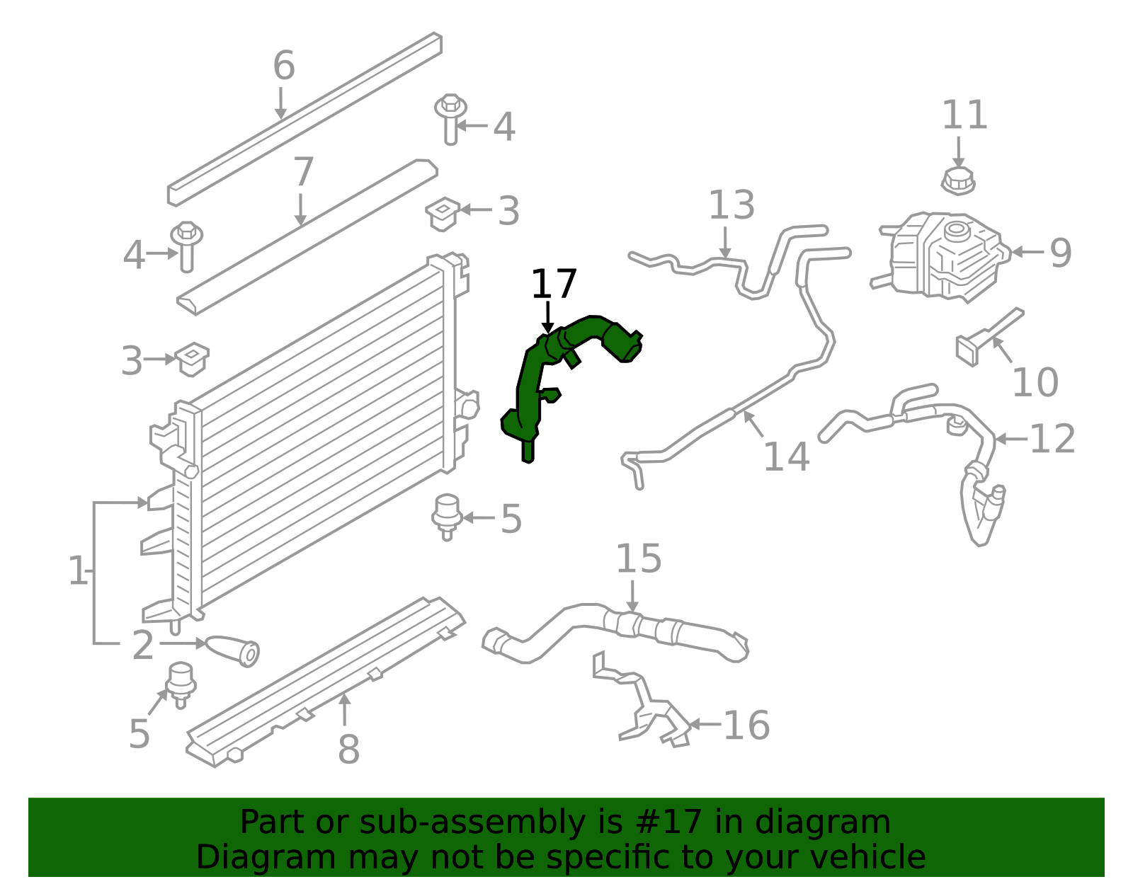 2017-2020 Lincoln Continental Lower Hose G3GZ-8286-C | Awesome Parts Ford