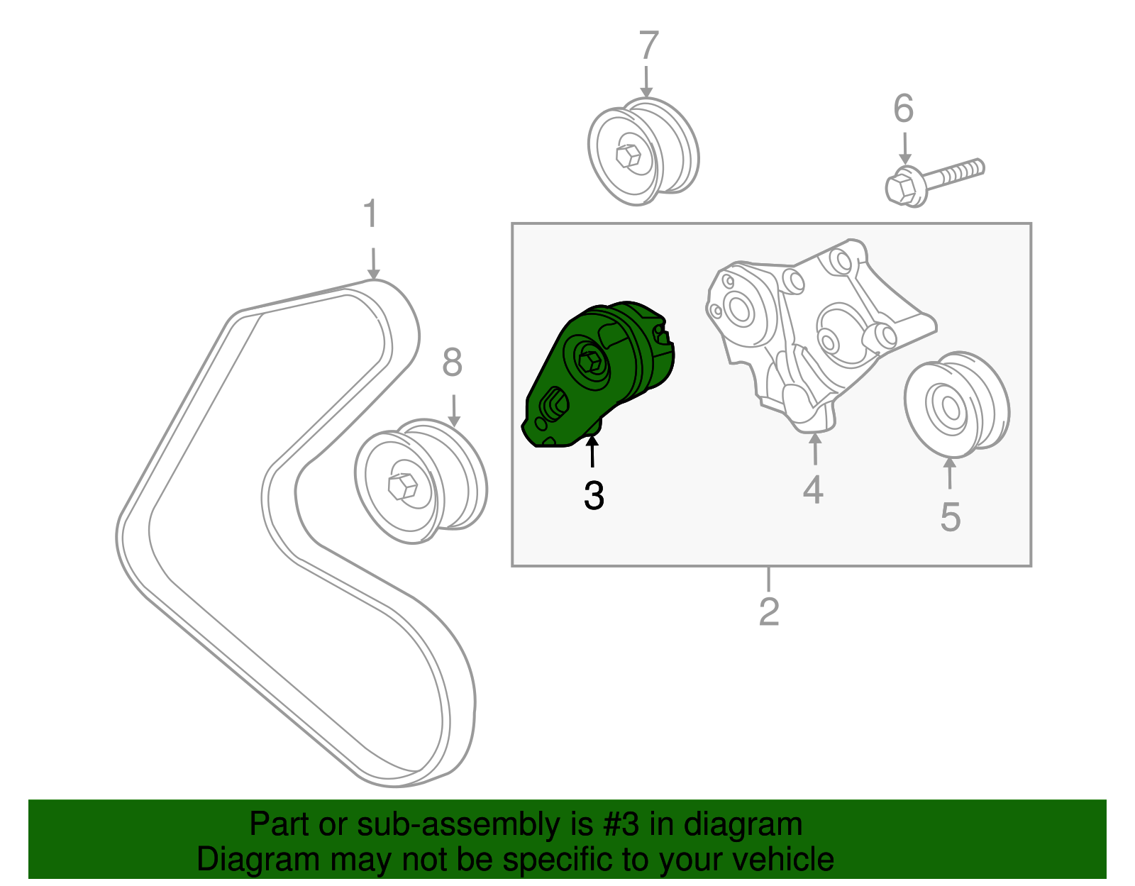 2010-2019 Jaguar Accessory Drive Belt Tensioner Assembly AJ813574 ...