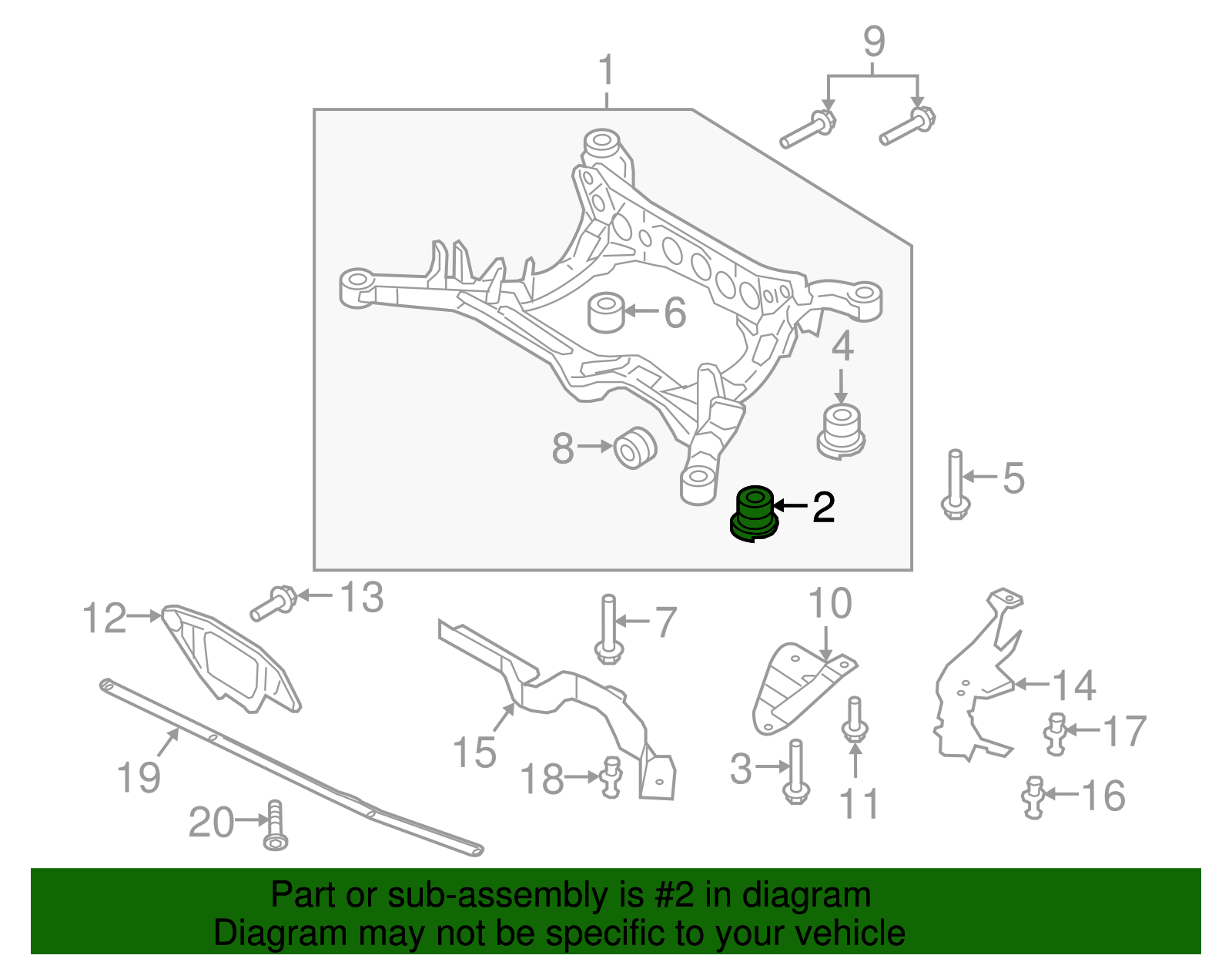 4G0-505-145-G - Suspension Cross-Member Front Mount 2011-2017 Audi ...